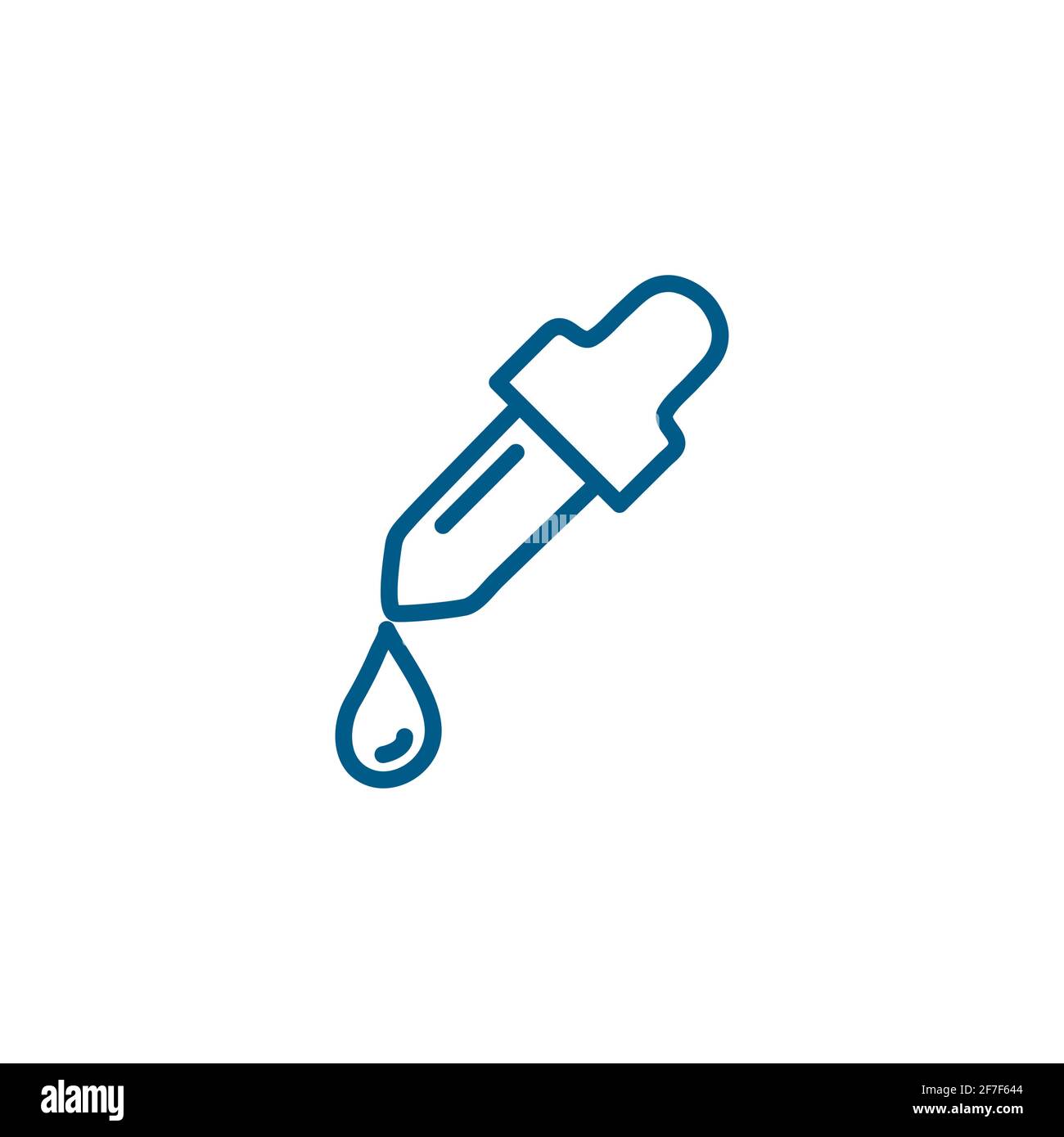 Dropper Line Blue Icon On White Background. Blue Flat Style Vector ...