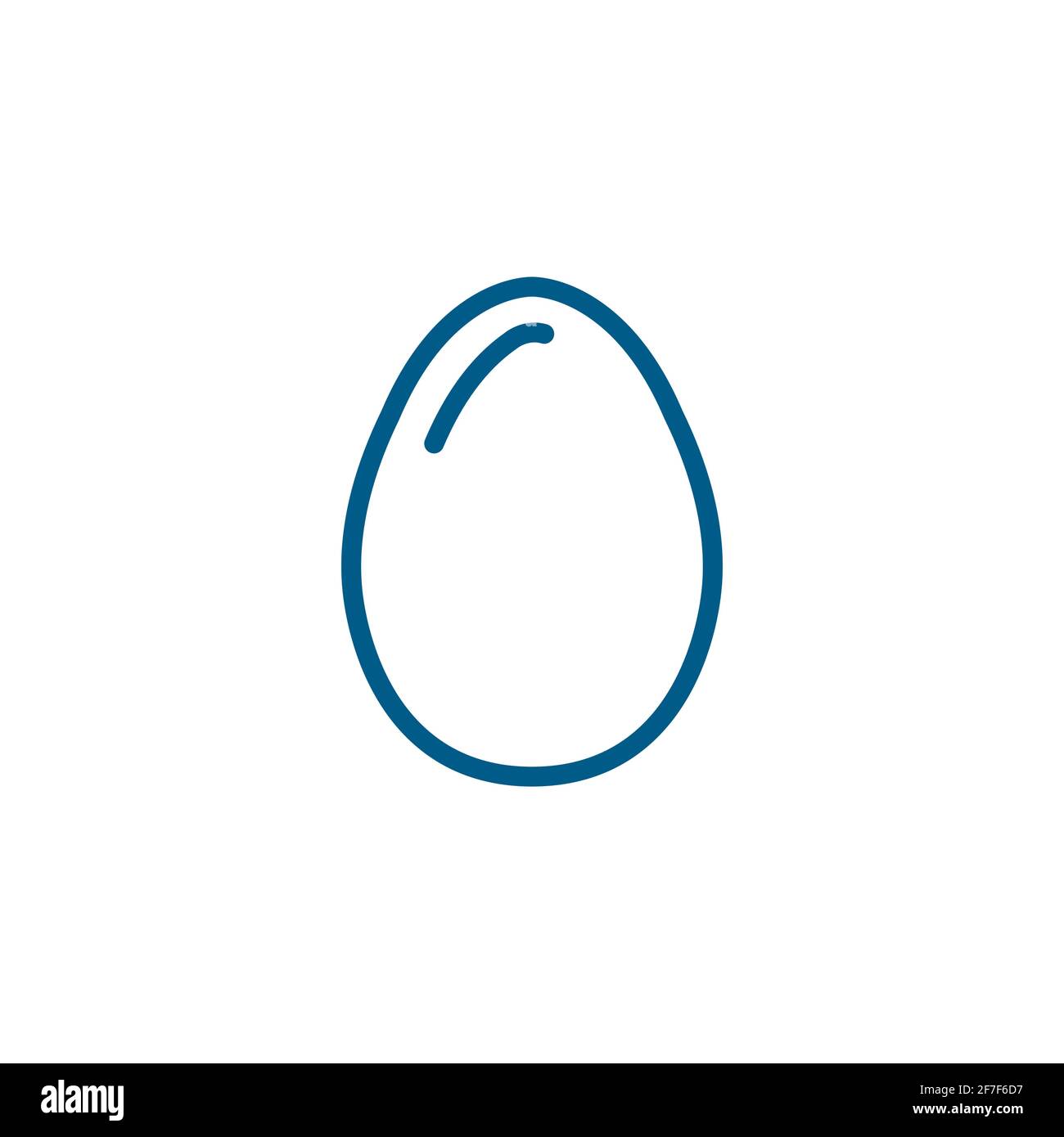 Egg Line Blue Icon On White Background. Blue Flat Style Vector ...