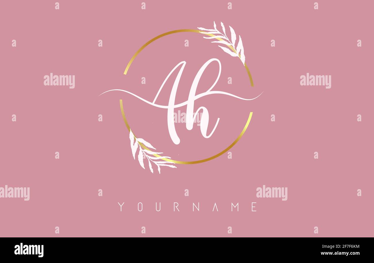 Logo and symbol design with alphabet ah and letters hi-res stock ...