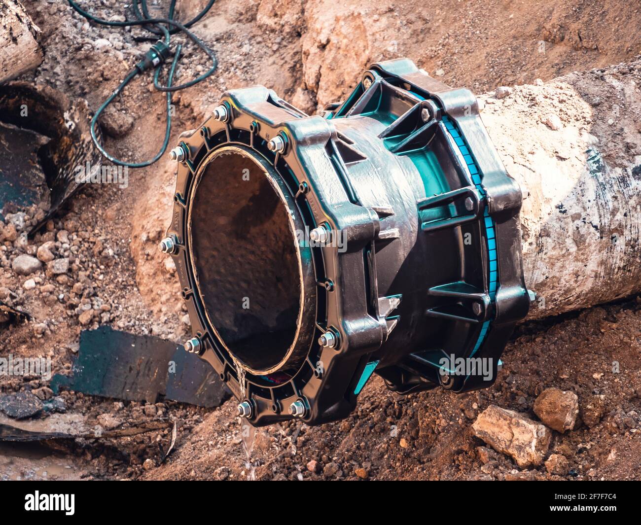 Repairing of water supply interruption. Drink water piping. Presure ...