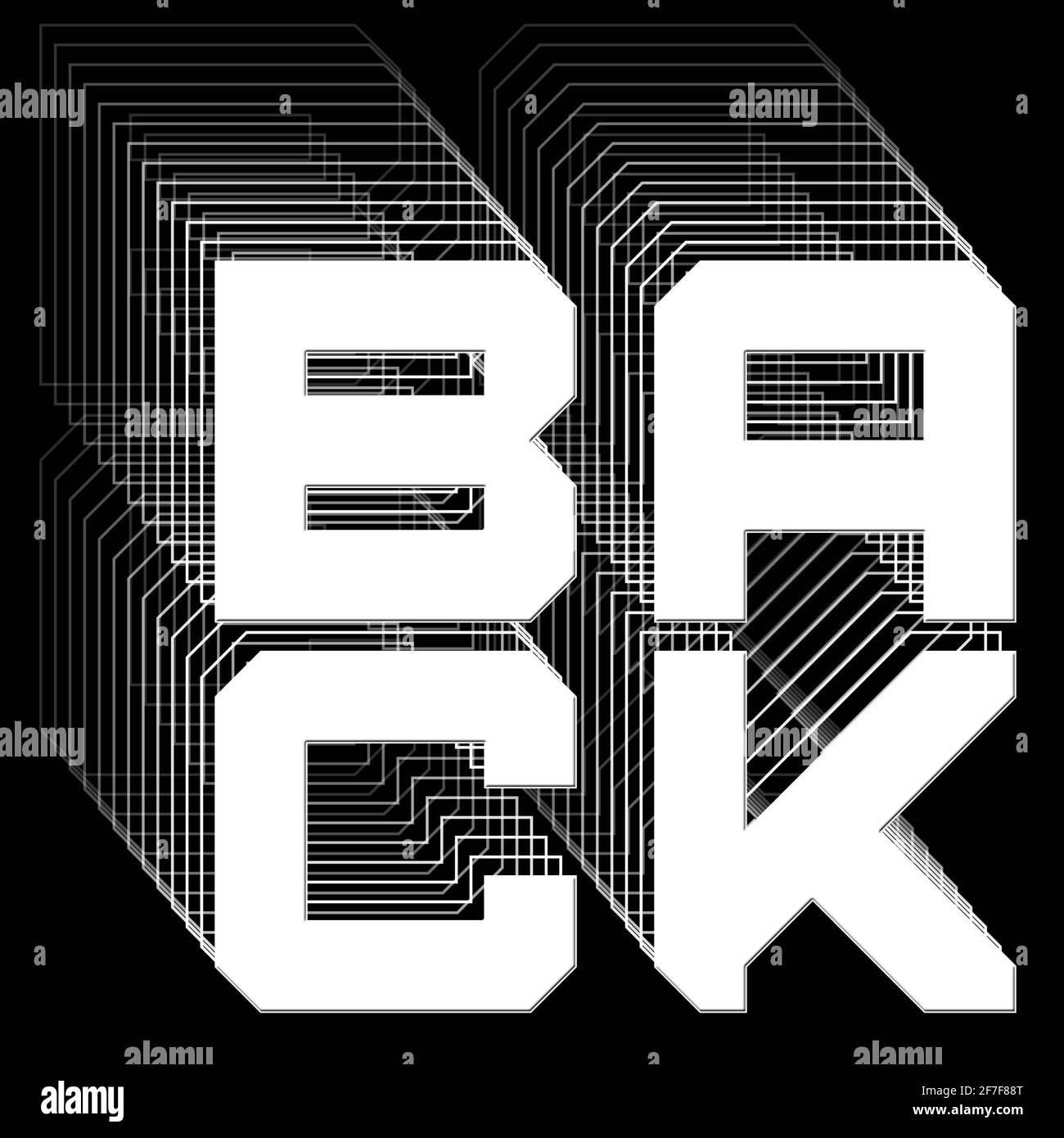 BACK - white lettering as square logo with repeating effect on black ...