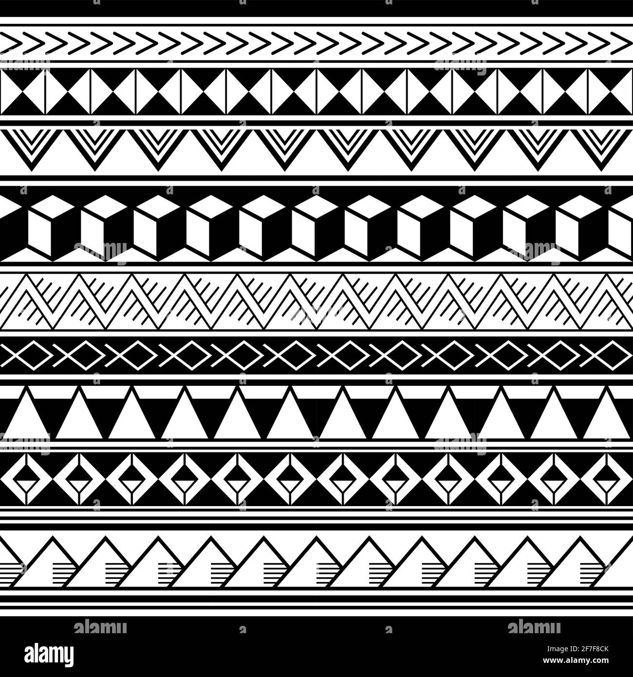 Hawaiian Tribal Pattern Black And White
