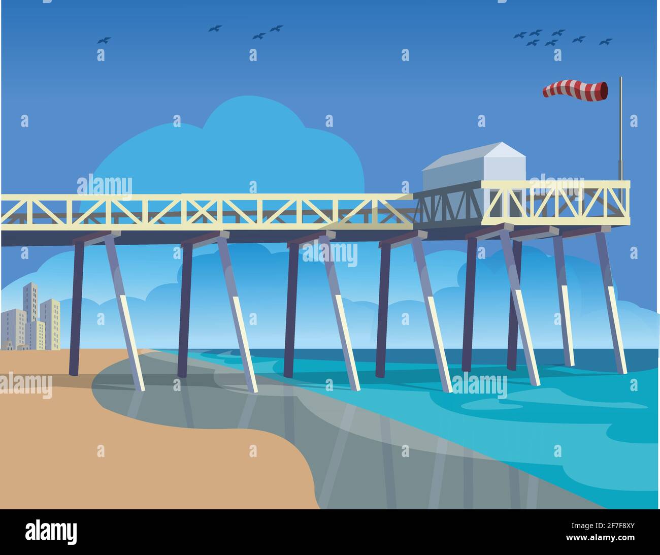 Bridge and sea Stock Vector Images - Alamy