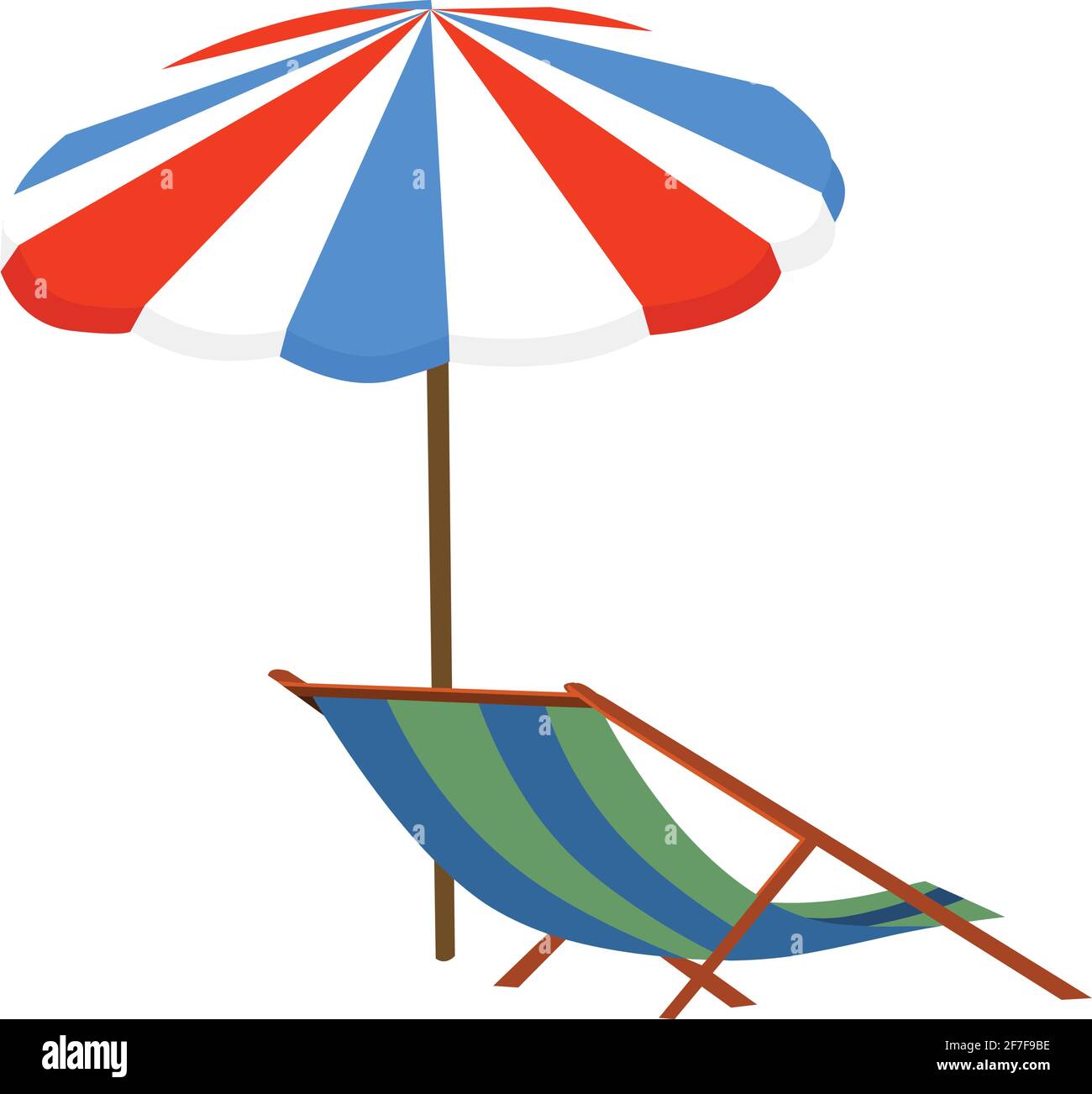 Beach chair and umbrella vetor isolated on white background Stock ...