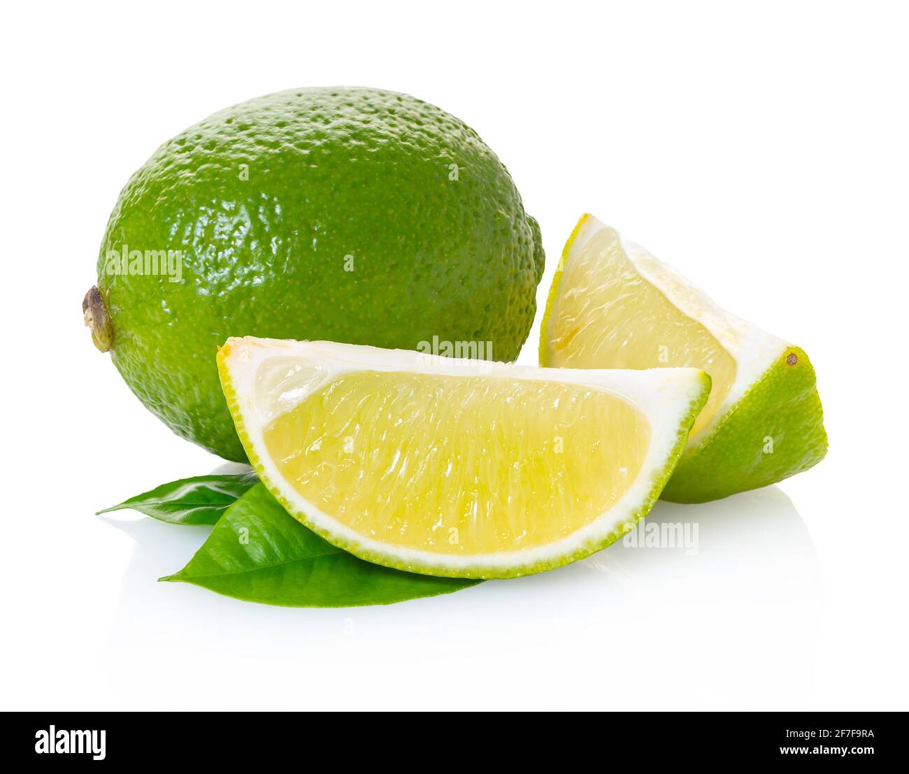 fresh lime on white isolated background with clipping patch Stock Photo ...