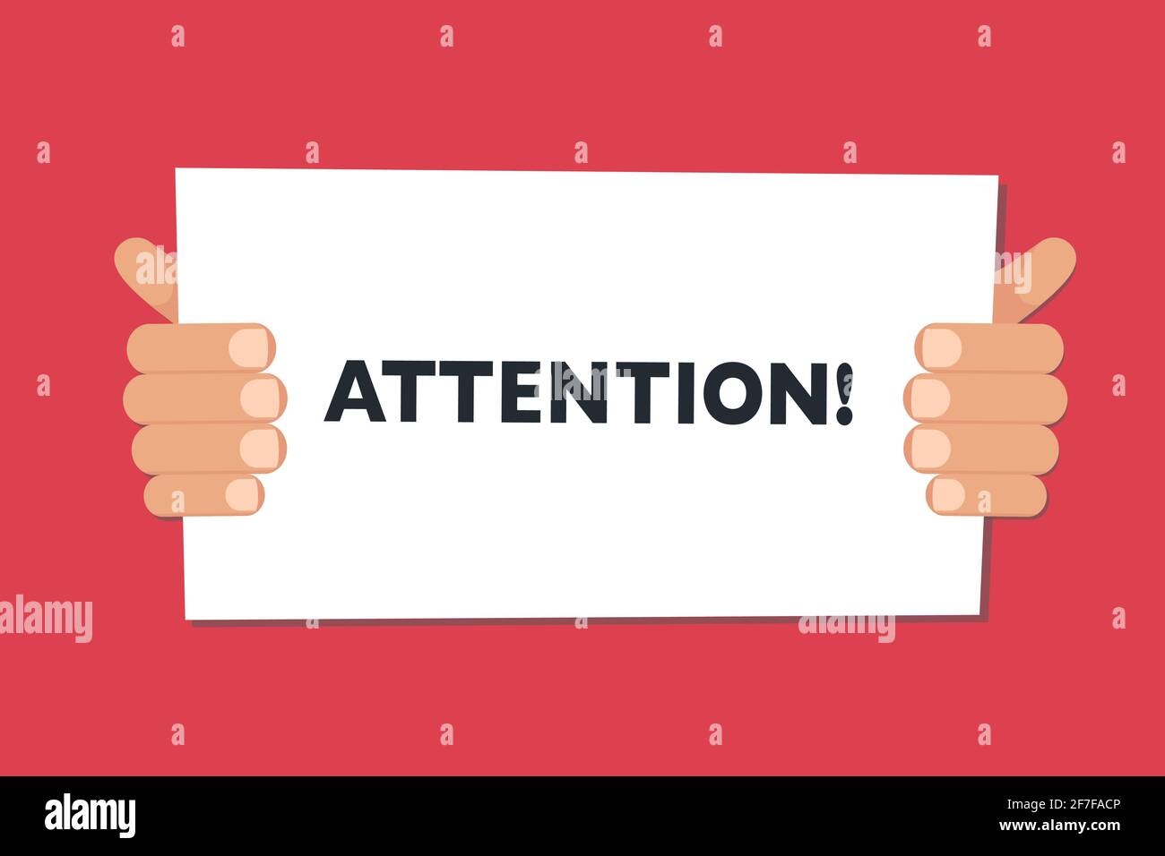 Attention please. Hands hold information banner with message Stock Vector Image & Art - Alamy