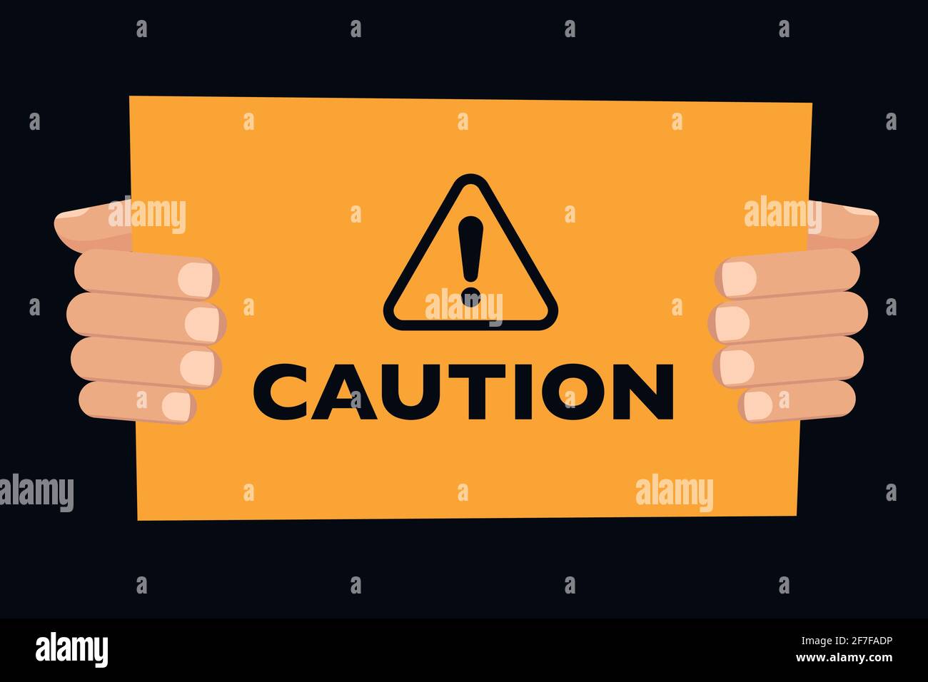Caution concept vector illustration of important announcement. Flat ...
