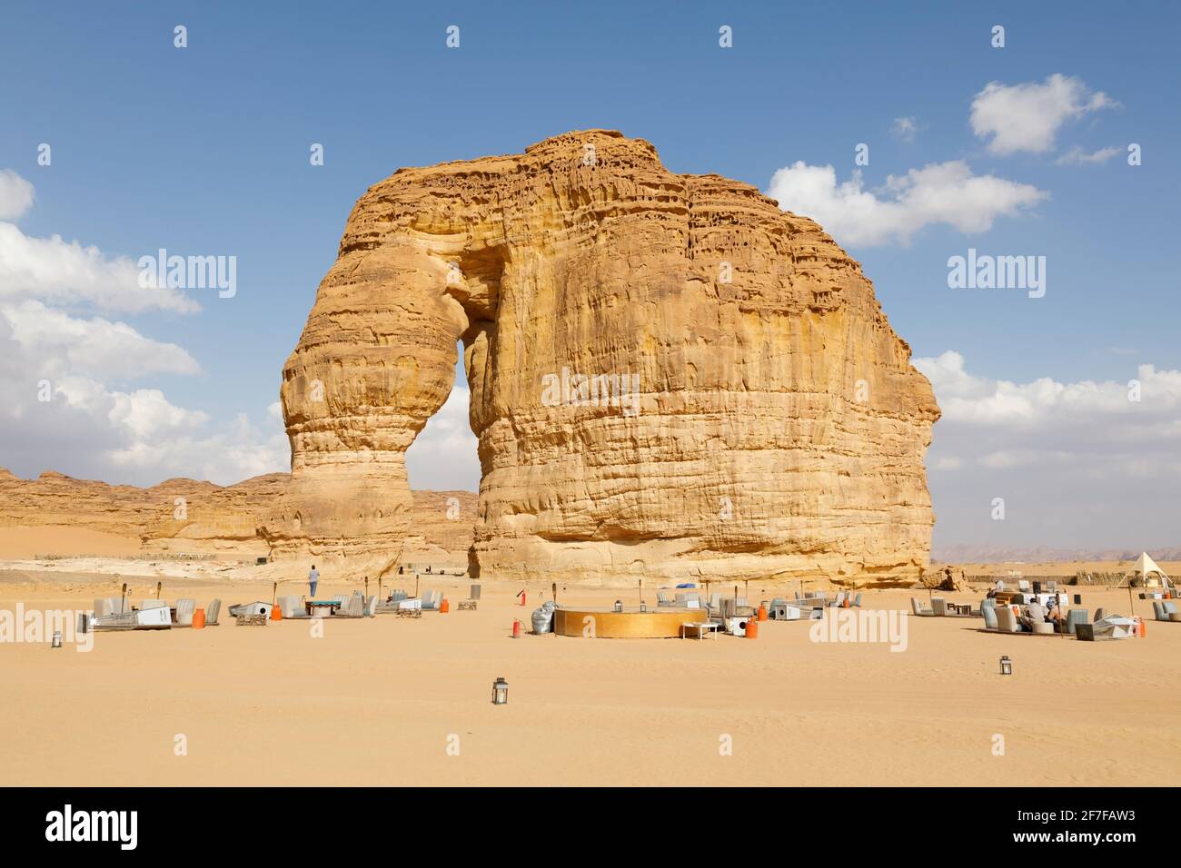 Al Ula, Saudi Arabia, February 19 2020: Elephant rock where the winter ...