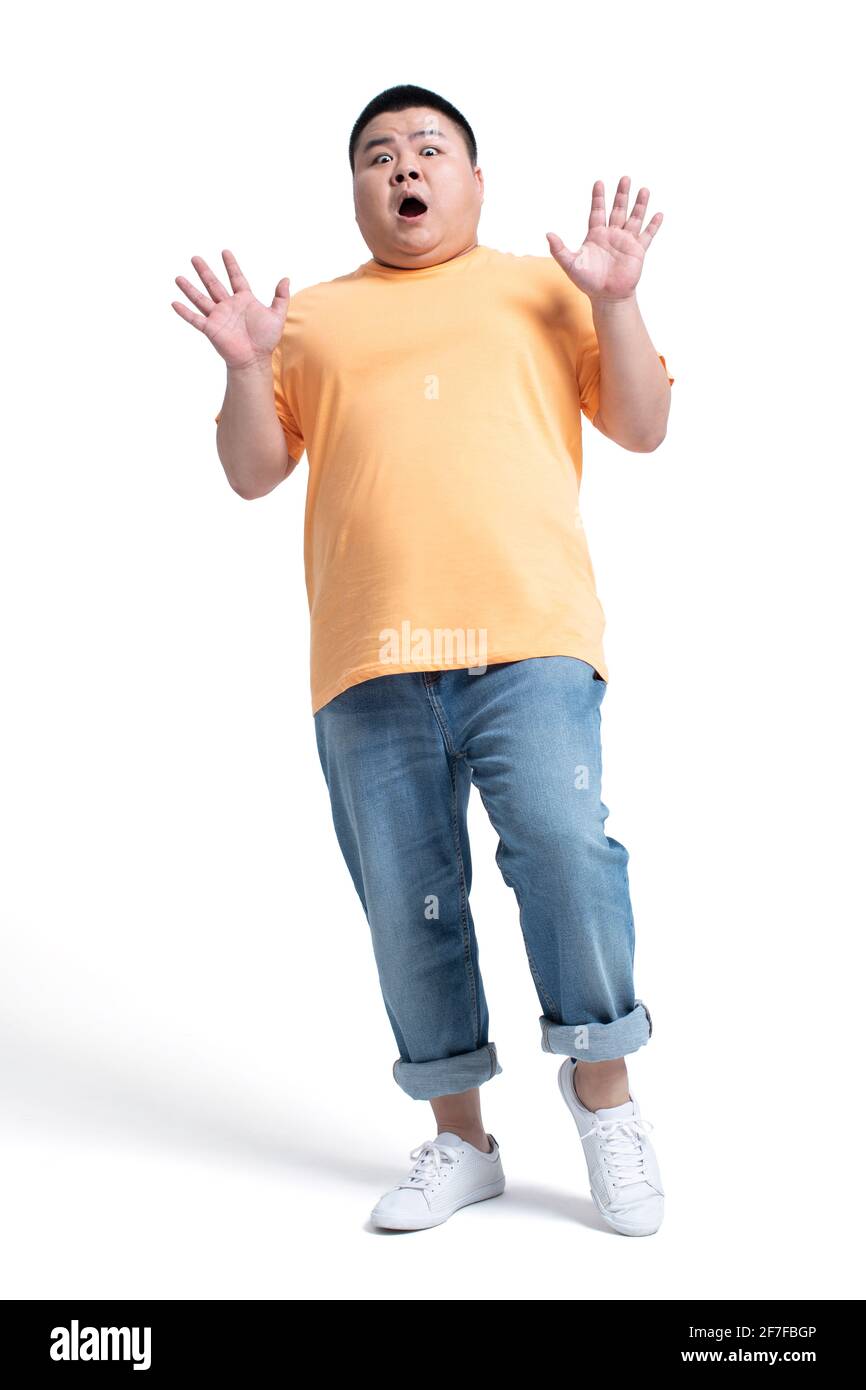 Young man being shocked Stock Photo - Alamy