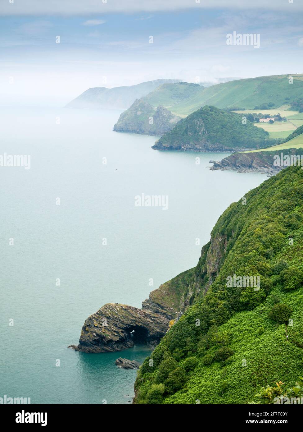View over Wringapeak to Valley of the Rocks and Foreland Point from the ...