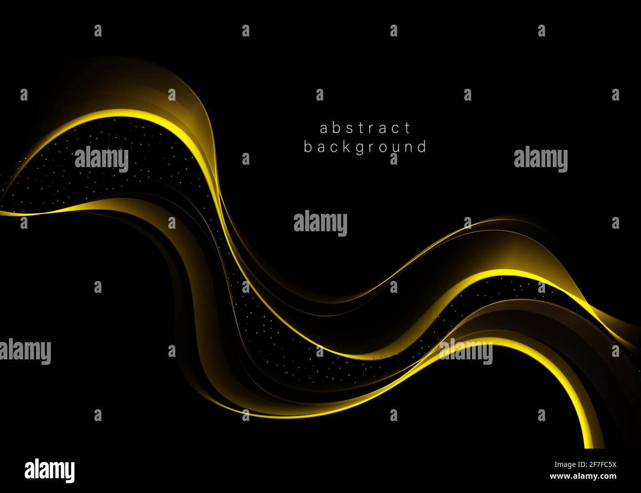 Abstract golden stripe on black background Shiny golden wave with glow ...