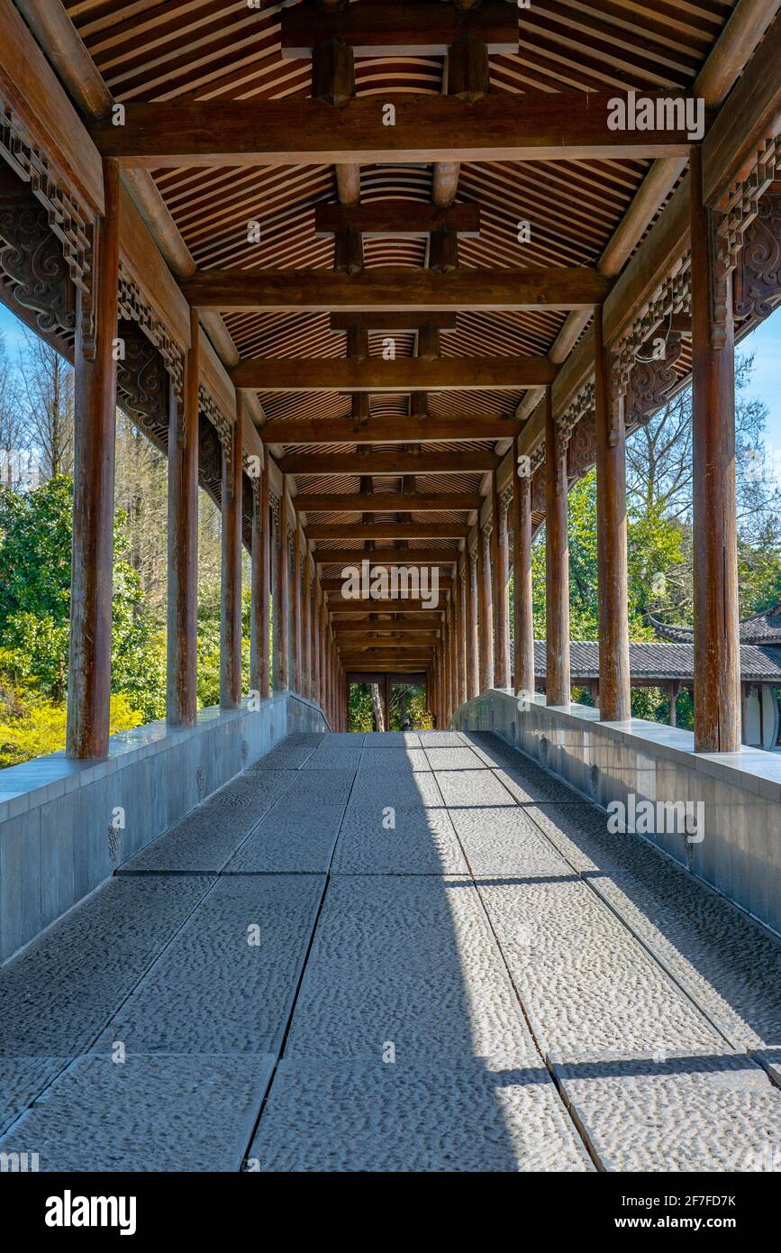 Inside view of a Chinese pavilion in Hangzhou, China Stock Photo - Alamy