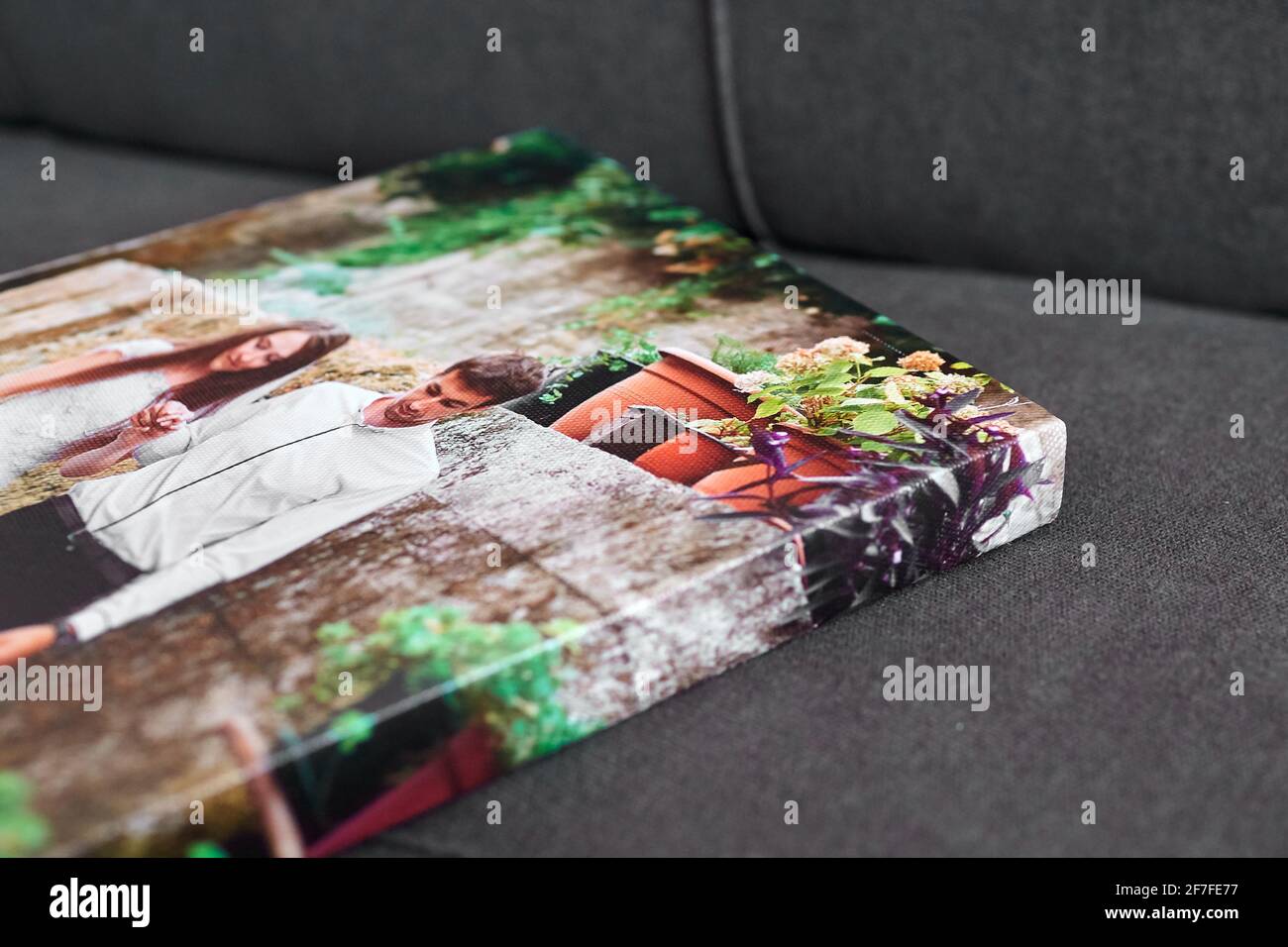 Canvas print stretched on frame with gallery wrap, wedding photography ...