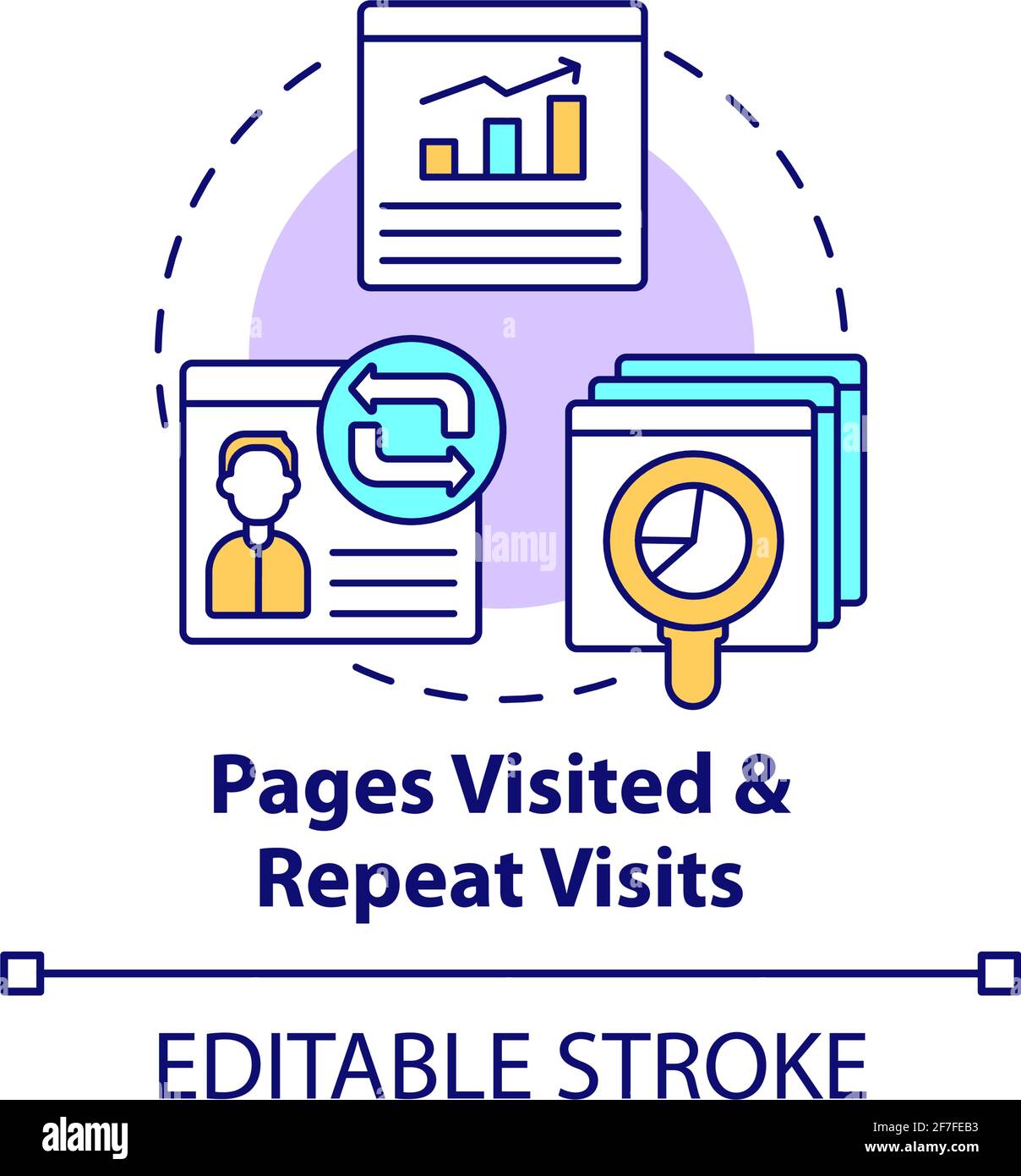 Page visited and repeated visit concept icon Stock Vector Image & Art ...