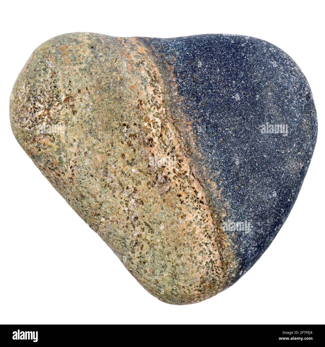 Top view of single dark pebble isolated on white background Stock Photo ...