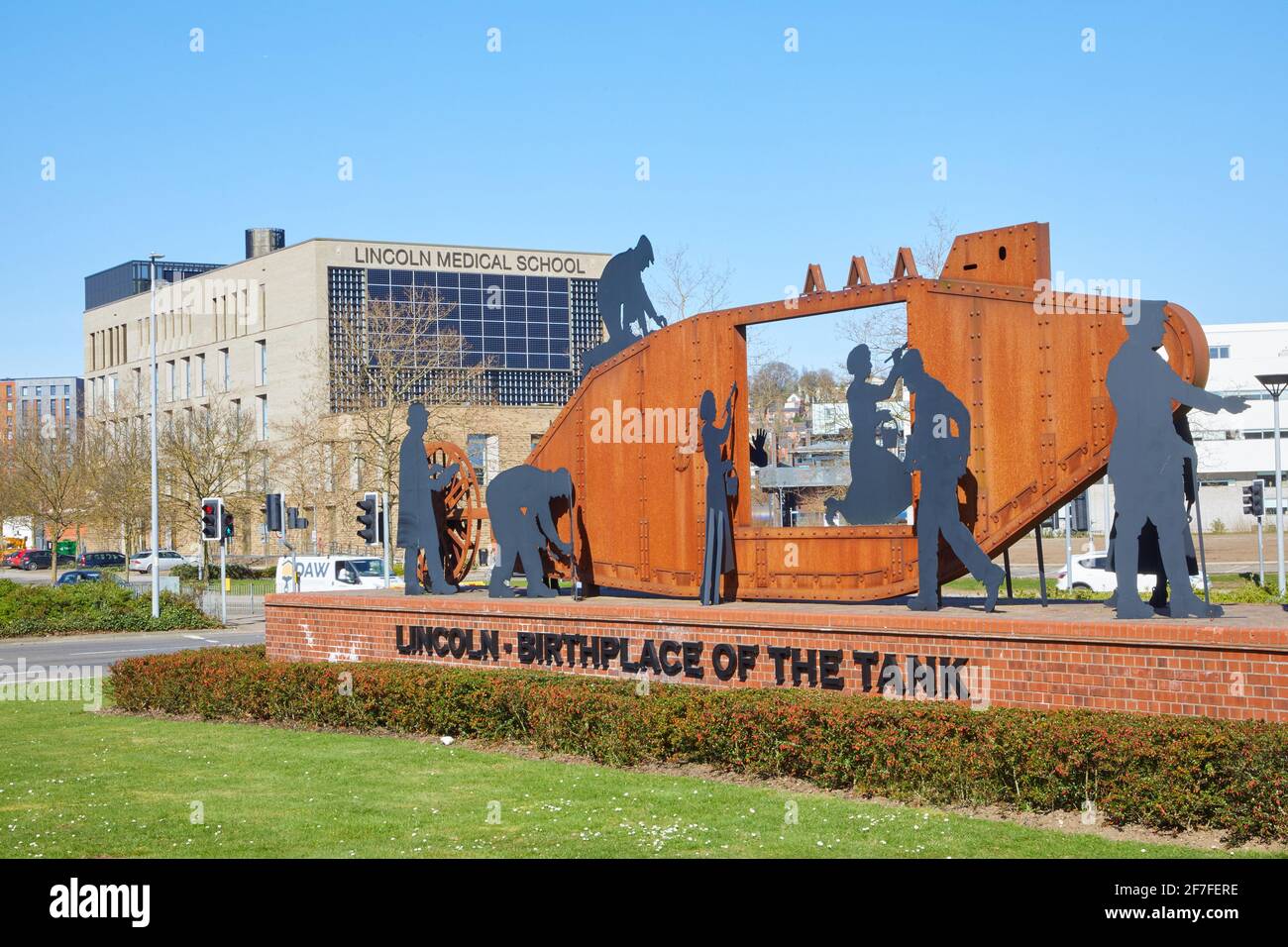 Lincoln Tank Memorial, Tritton Road Roundabout, Lincoln, Lincolnshire ...