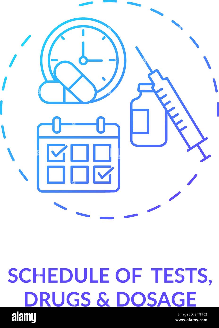 Tests, drugs and dosage schedule concept icon Stock Vector Image & Art ...