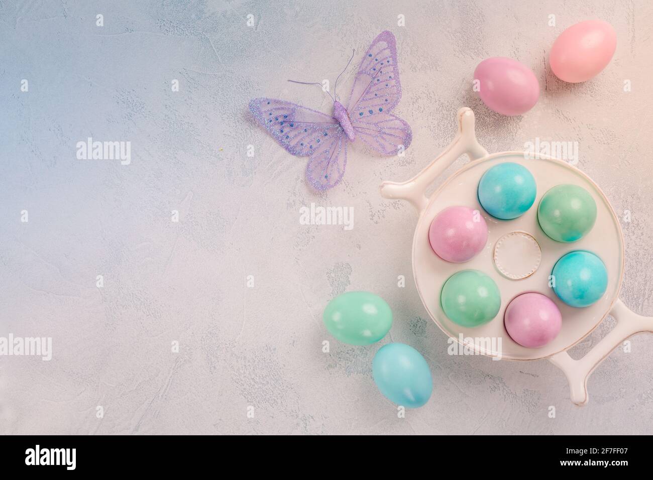 Pastel Easter eggs and spring concept Stock Photo - Alamy