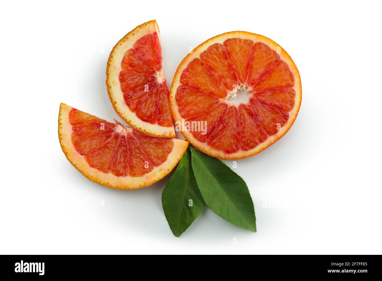 Red orange slices isolated on white background Stock Photo - Alamy