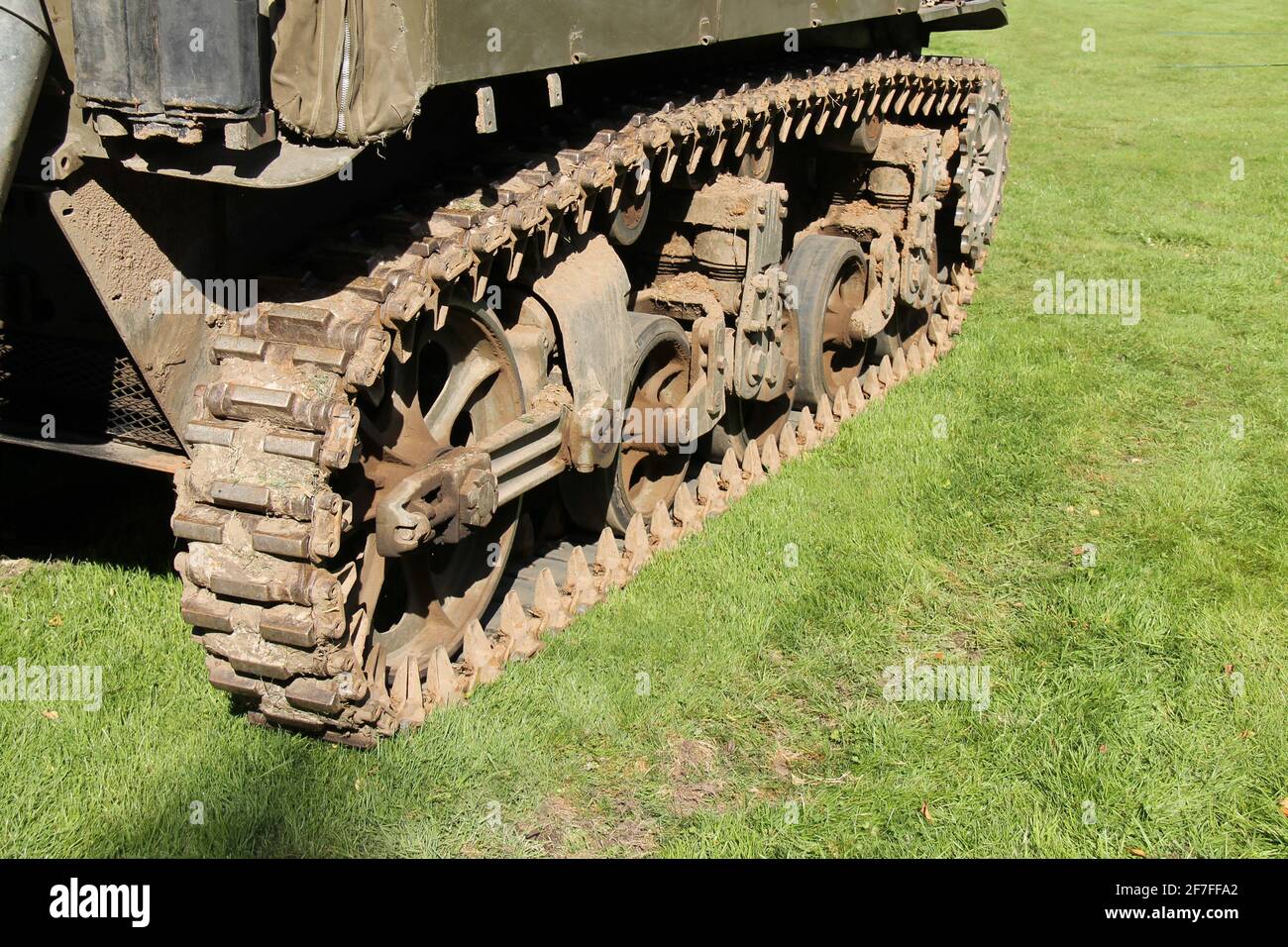 The Tracks of a Vintage Military Army Transport Vehicle Stock Photo - Alamy