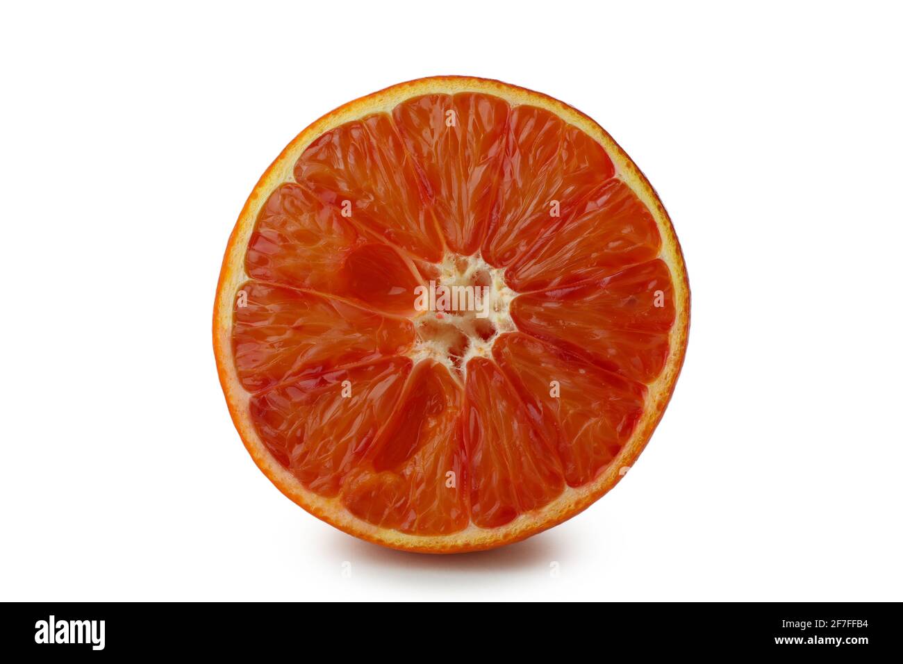 Half of red orange isolated on white background Stock Photo - Alamy