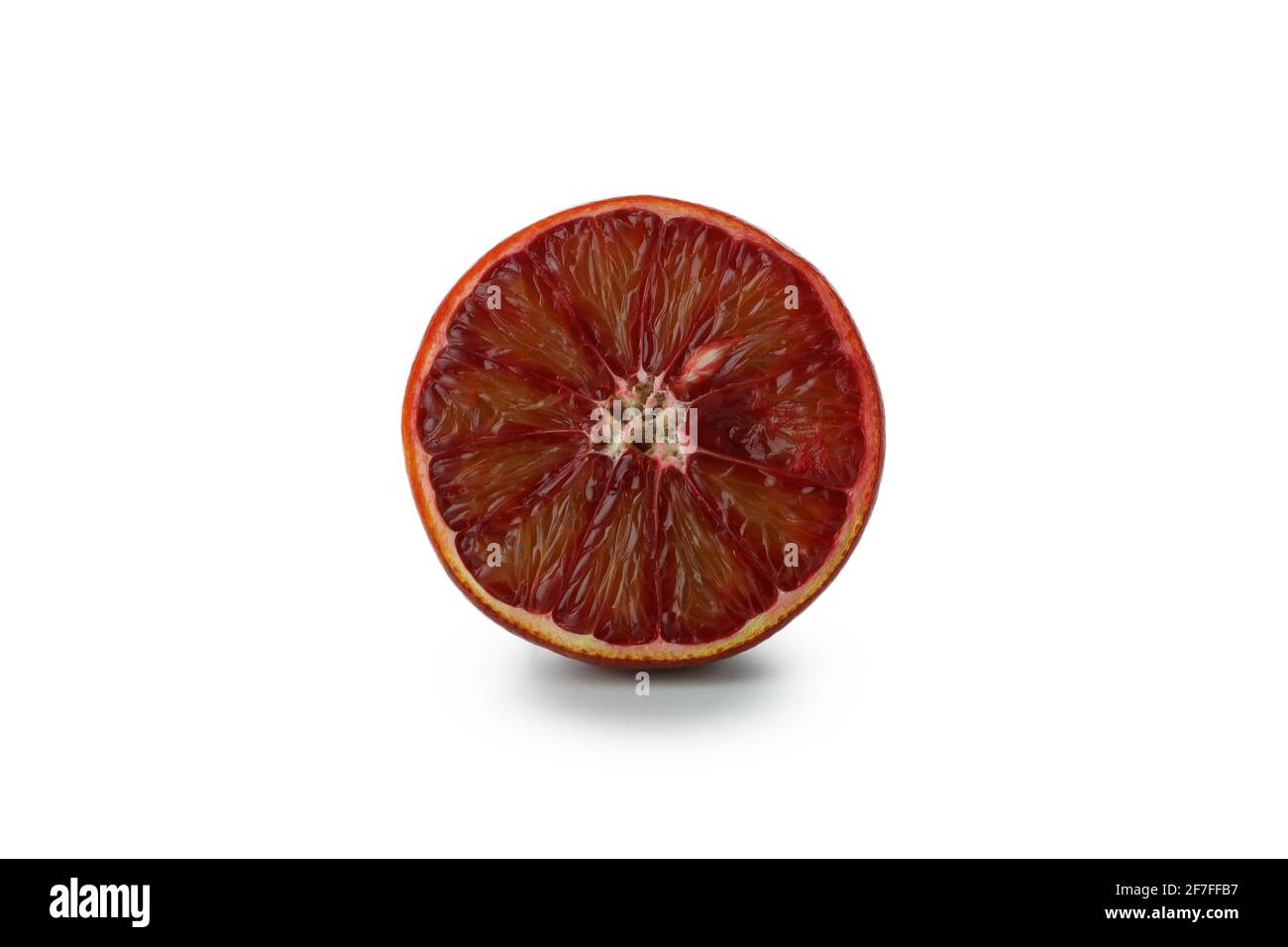 Half of red orange isolated on white background Stock Photo - Alamy