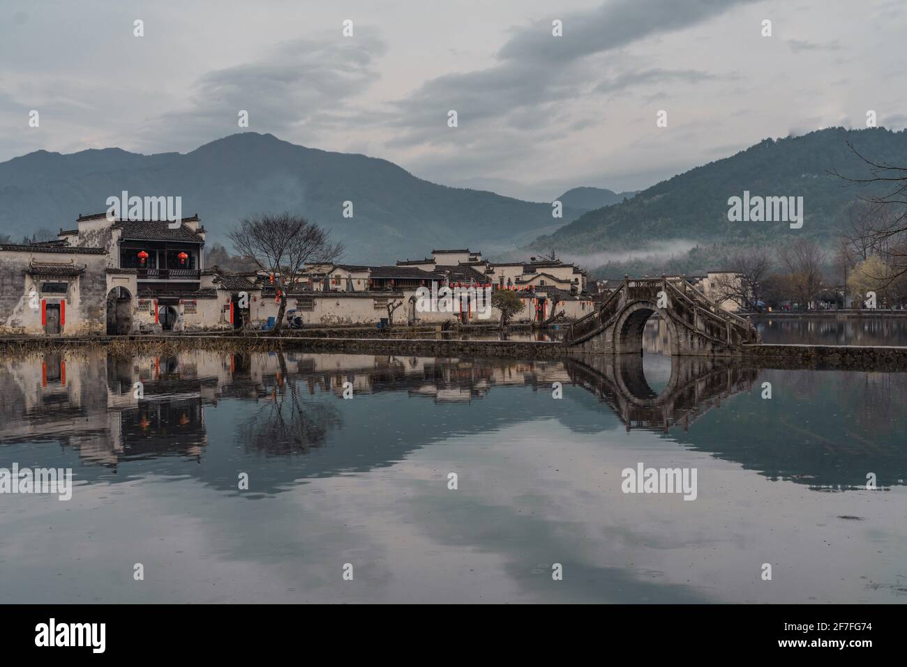 Hongcun village, a historic ancient village in Anhui province, China ...