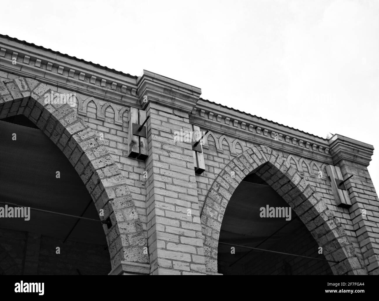 Gothic arches of a church with anti-seismic steel tie rods (Marche ...