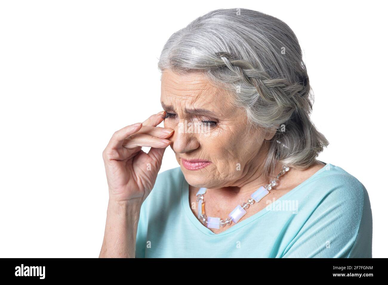 Old lady crying hi-res stock photography and images - Alamy