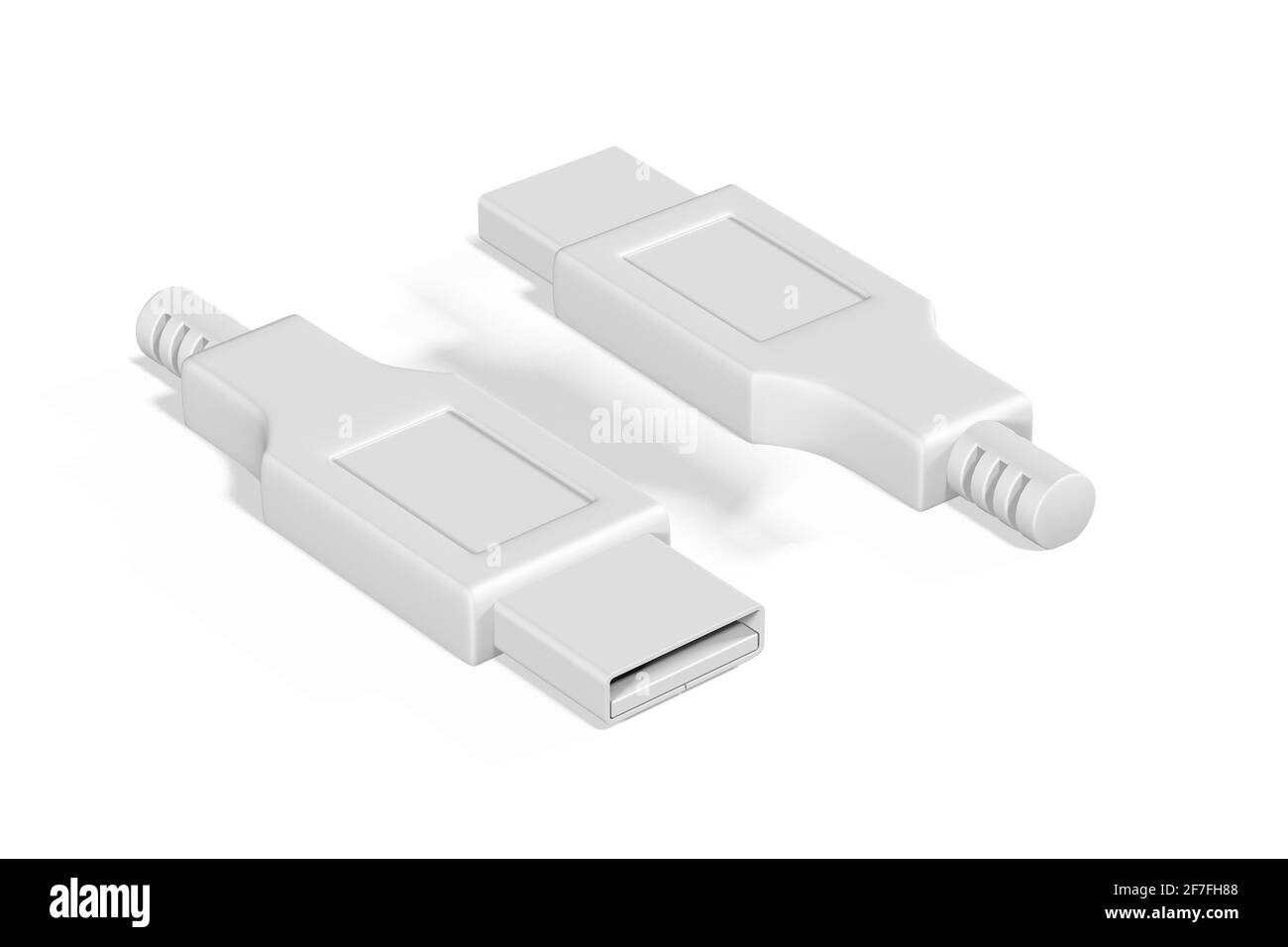 Usb plug mockup isolated on a white background - 3d render Stock Photo ...