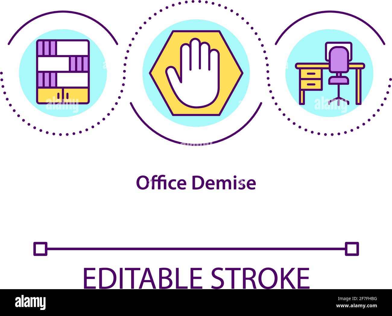Office demise concept icon Stock Vector Image & Art - Alamy
