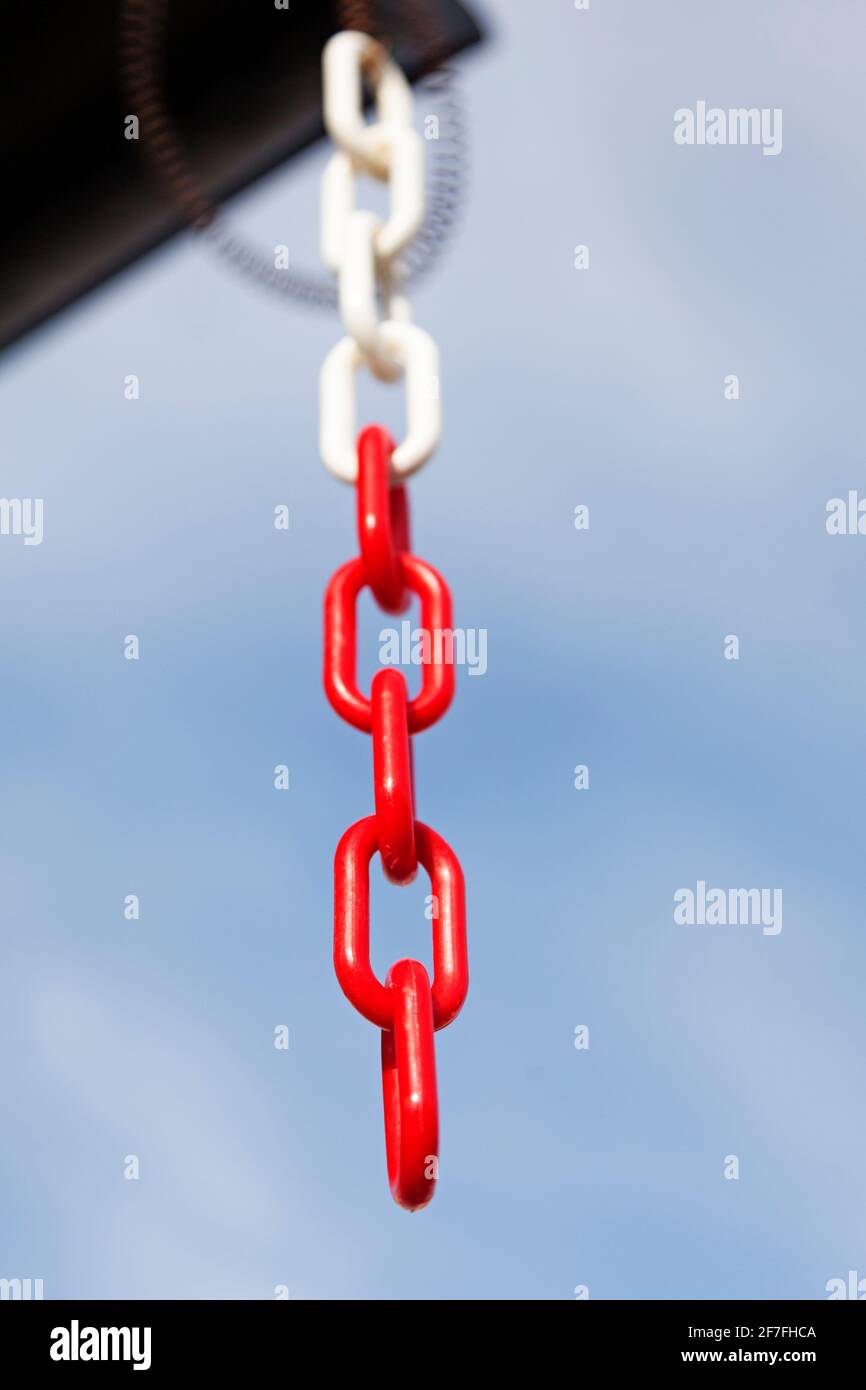 chain hanging from the roof to divert rainwater Stock Photo - Alamy