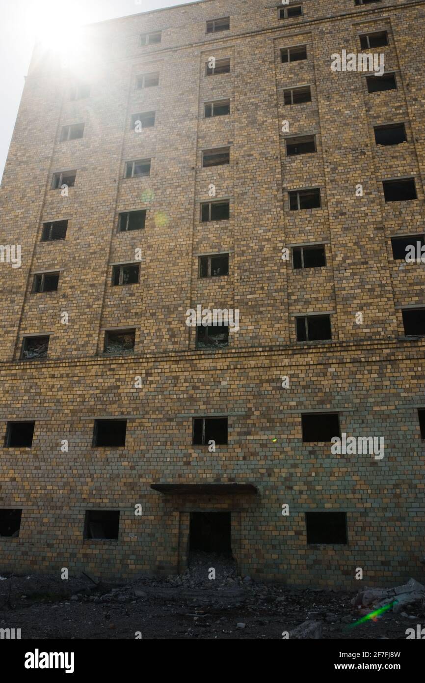 Old abandoned multi-storey building built Soviet-era Stock Photo - Alamy