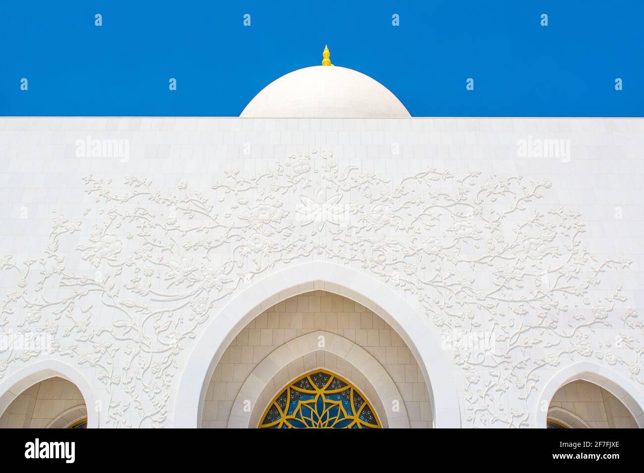 The main entrance of the Sheikh Zayed Grand Mosque in Abu Dhabi, the ...