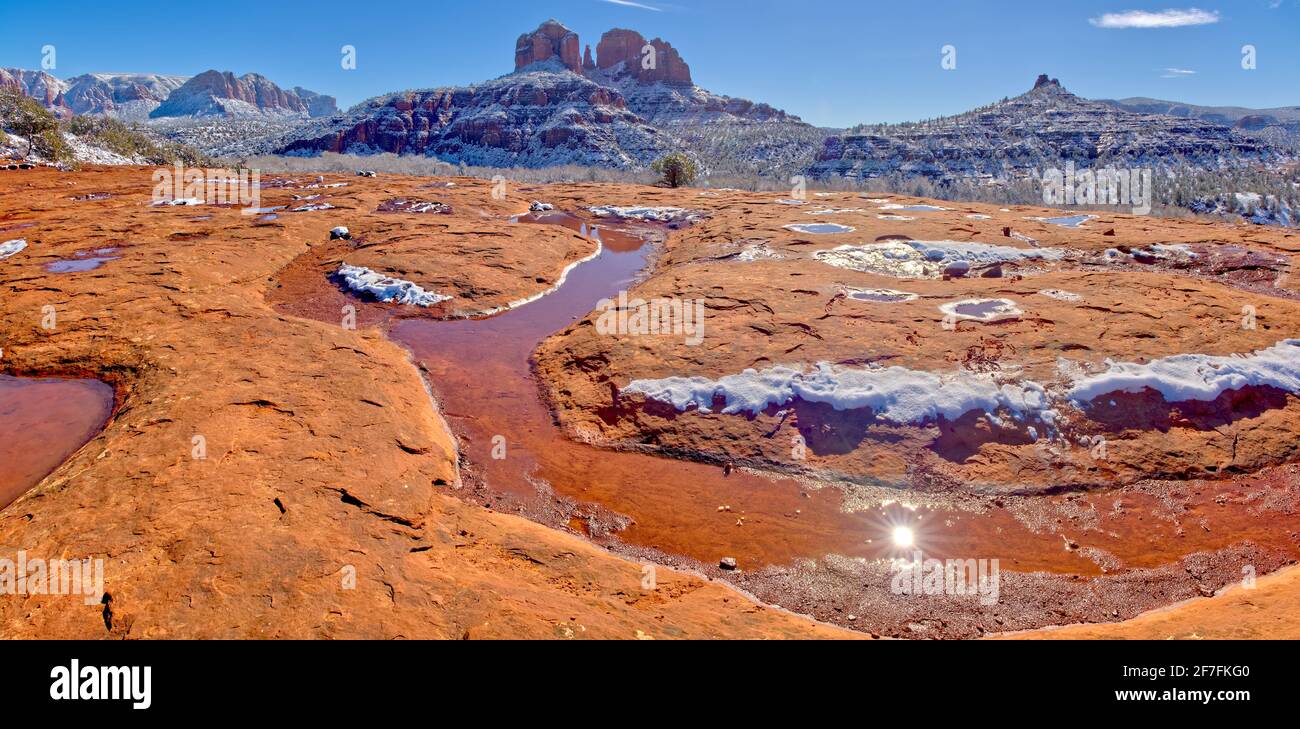 Cathedral rock viewed from secret slick rock trail hi-res stock ...