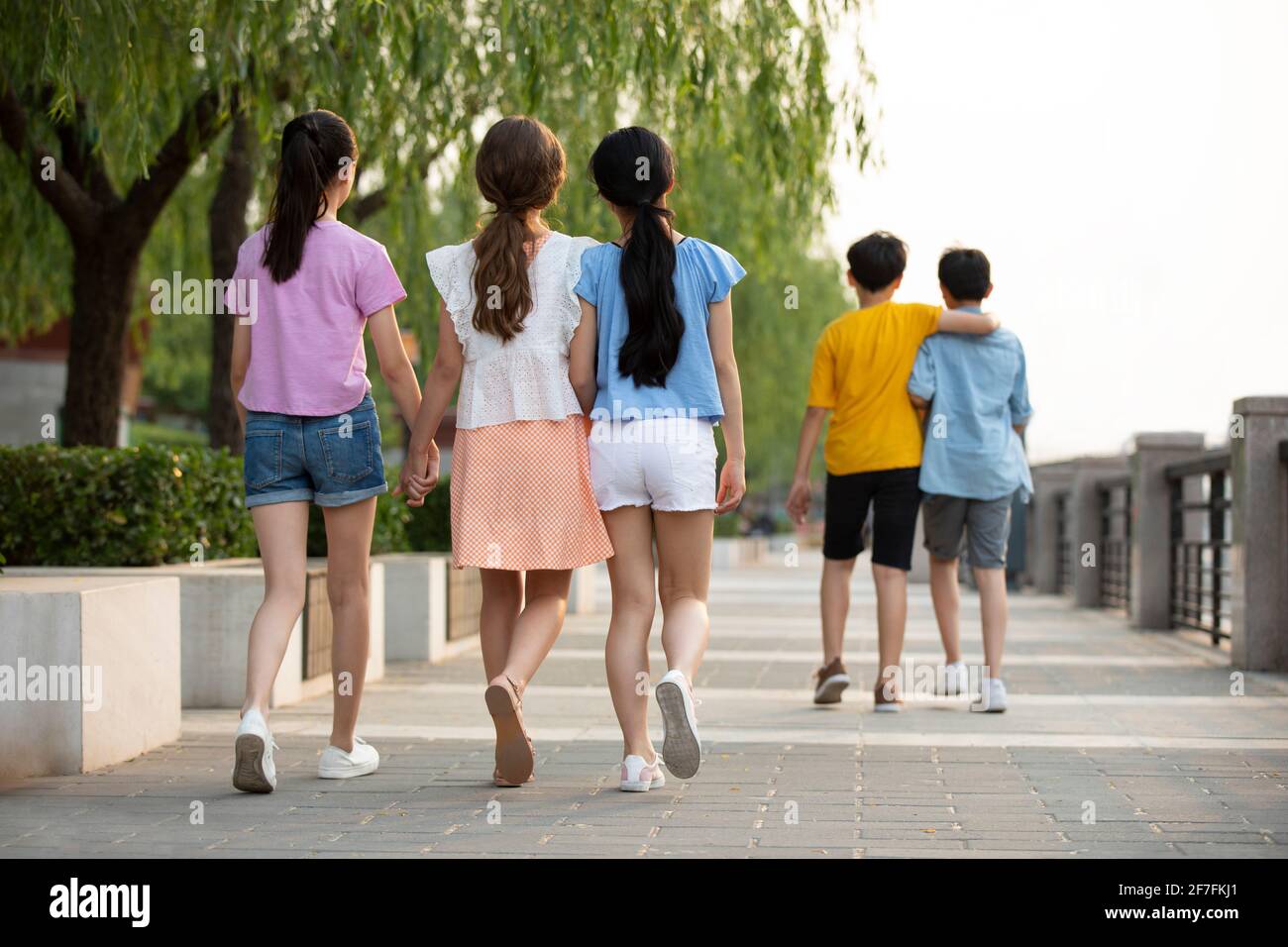 Five Girls Walking