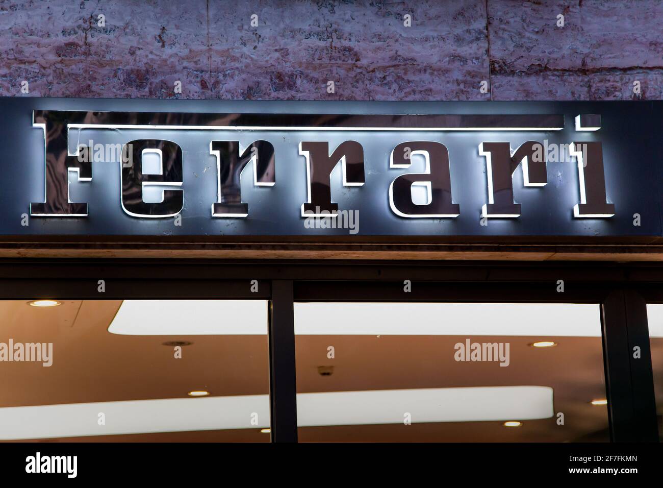 Ferrari logo showroom Stock Photo - Alamy
