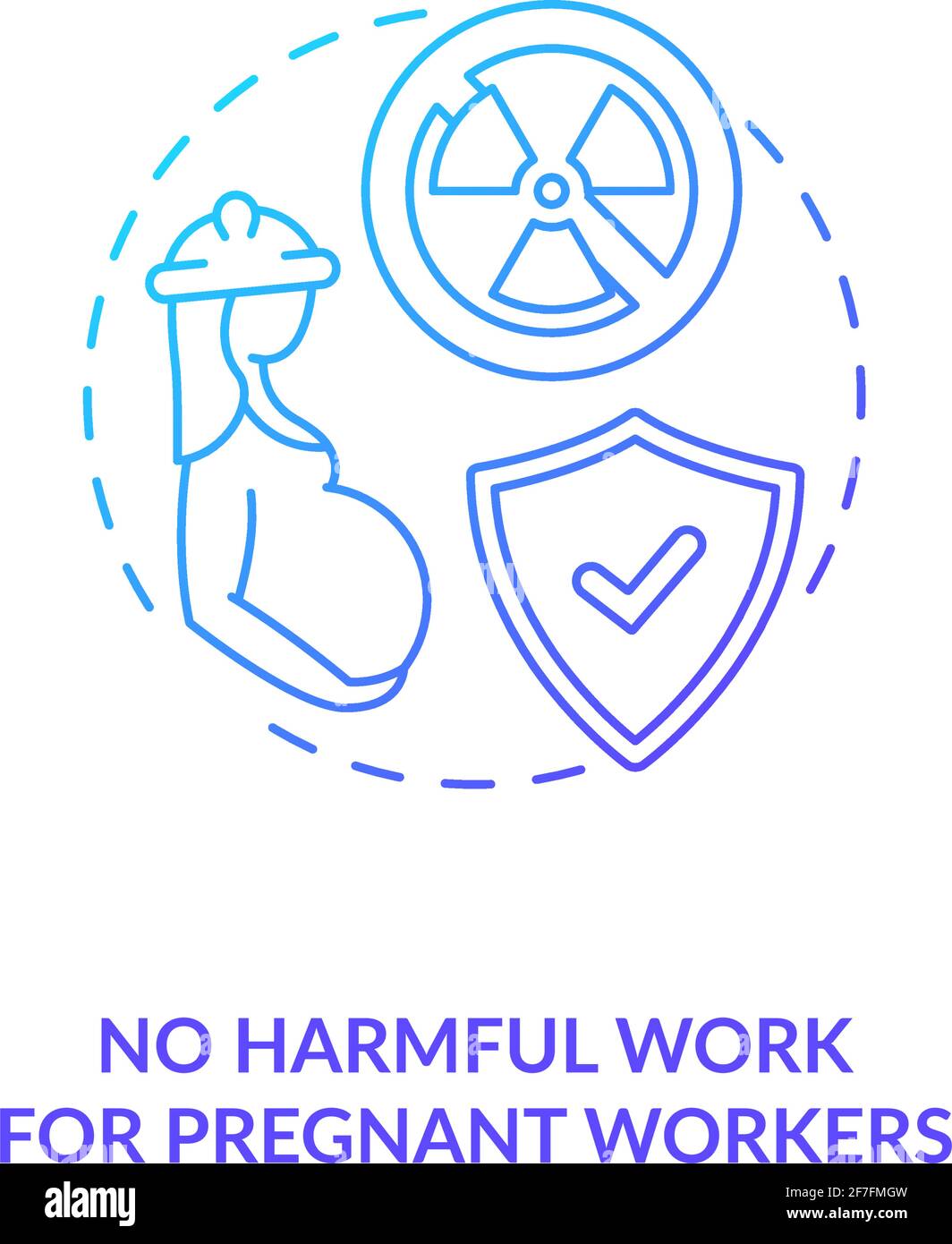 No harmful work for pregnant workers blue gradient concept icon Stock ...