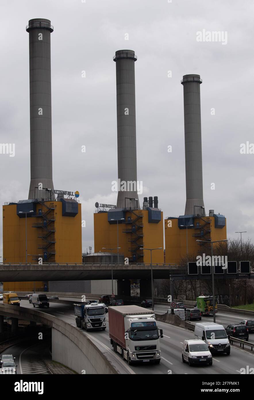 Berlin, Germany. 07th Apr, 2021. The chimneys and boiler houses of the ...