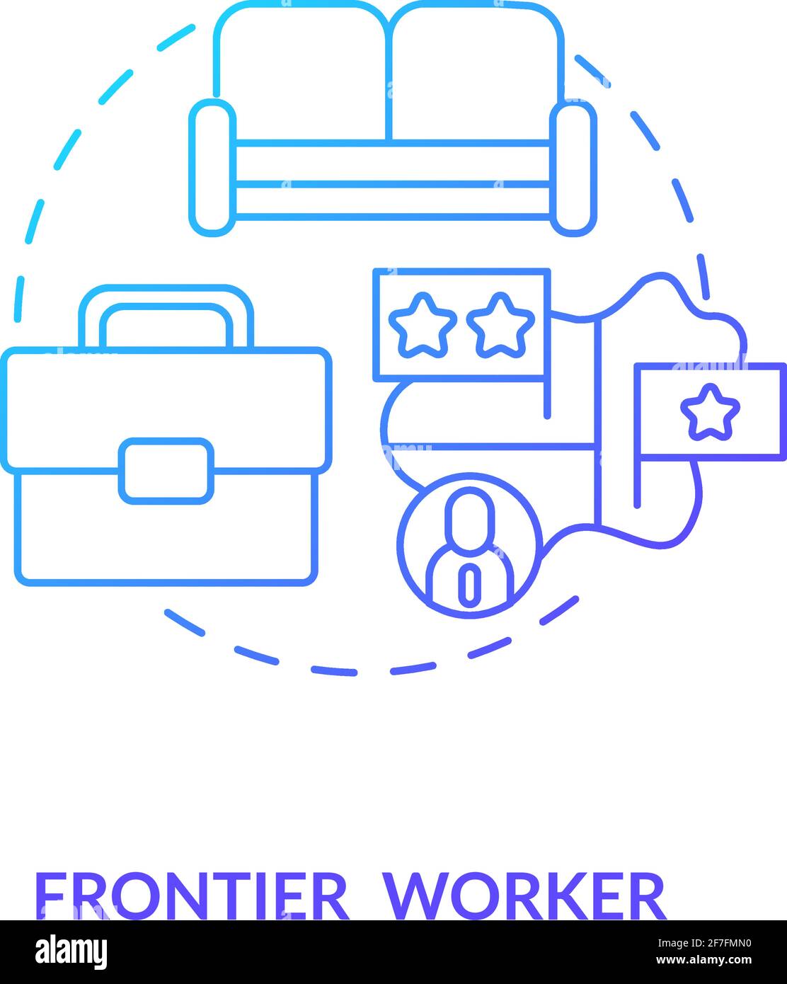 Frontier worker blue gradient concept icon Stock Vector Image & Art - Alamy