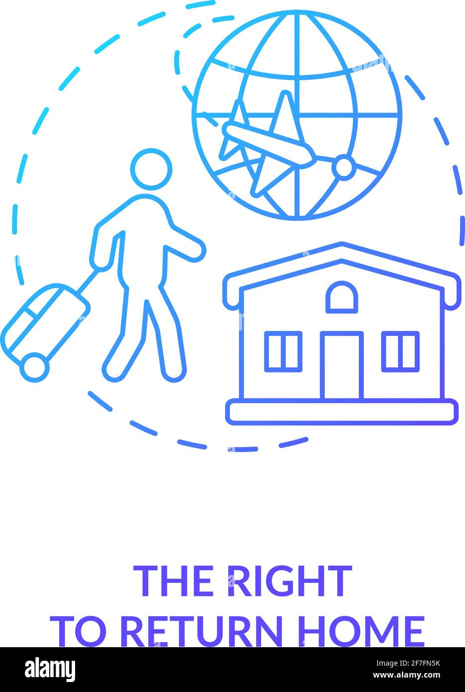 The right to return home blue gradient concept icon Stock Vector Image ...