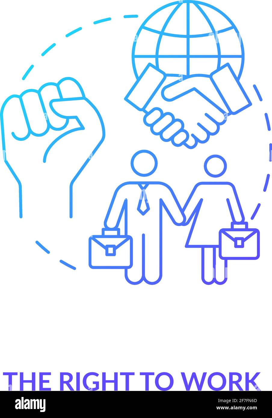 The right to work blue gradient concept icon Stock Vector Image & Art ...