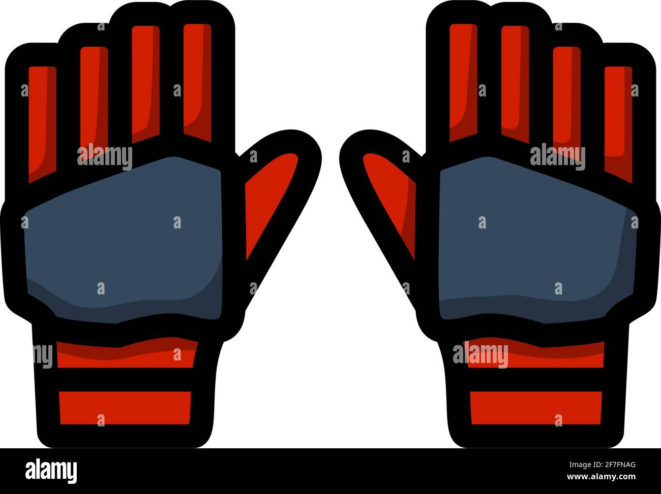 Pair Of Cricket Gloves Icon. Editable Bold Outline With Color Fill ...
