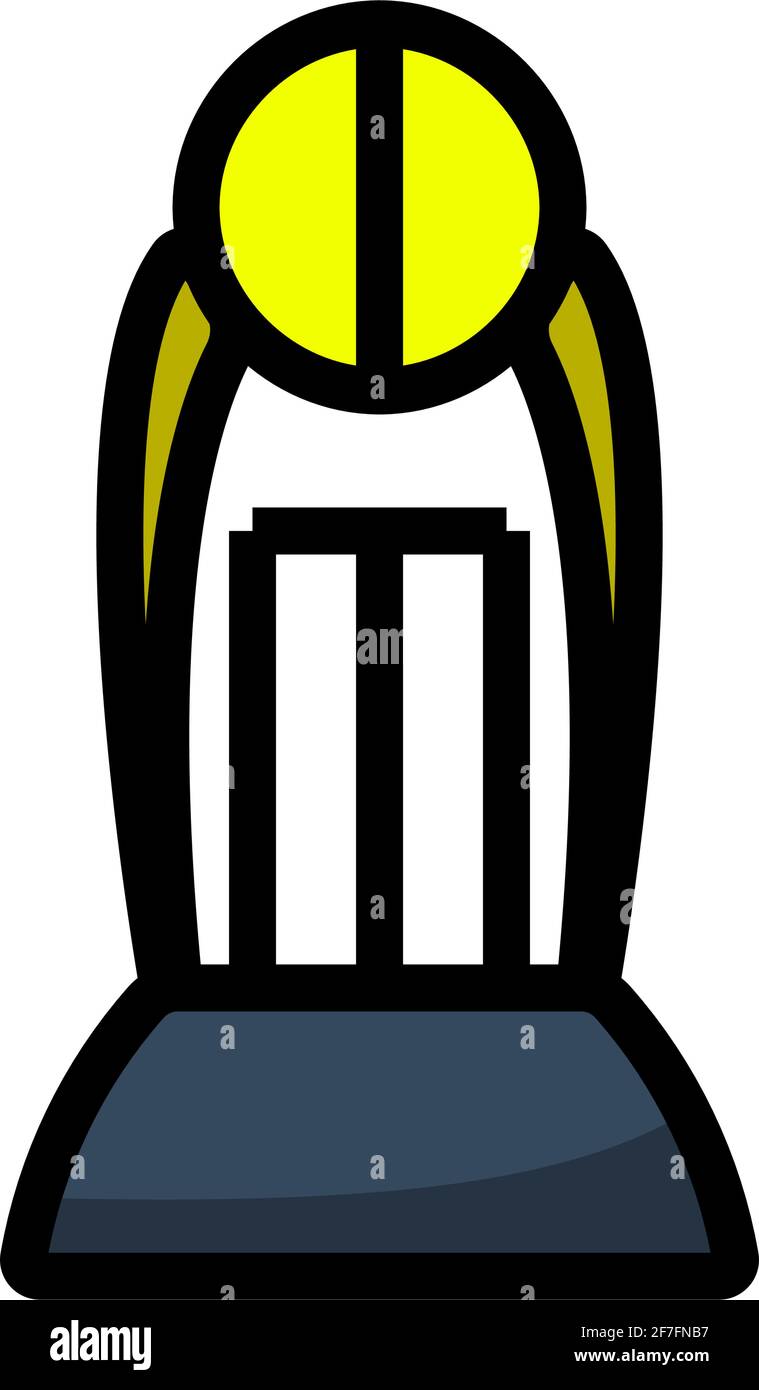 Cricket Cup Icon. Editable Bold Outline With Color Fill Design. Vector ...