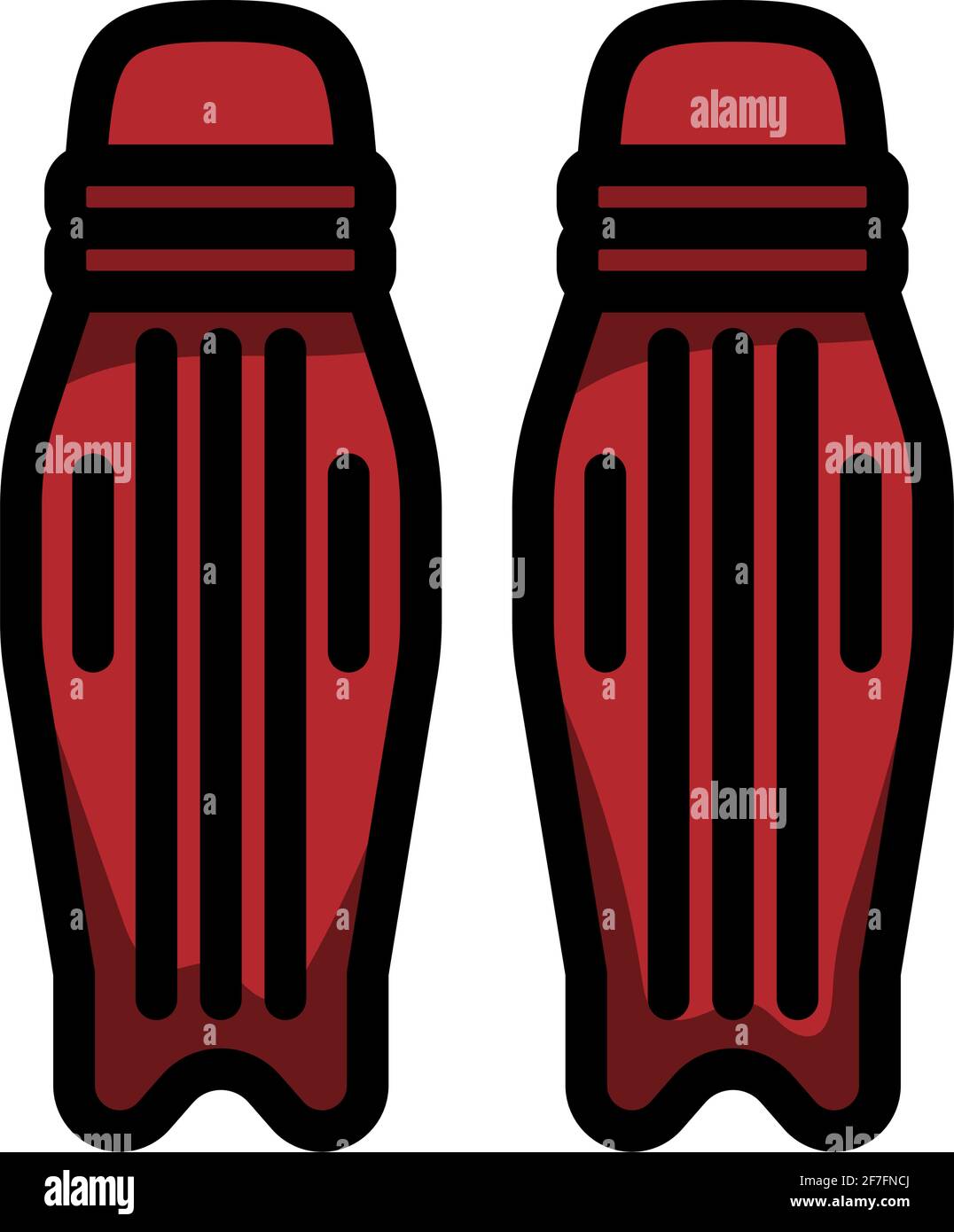 Cricket Leg Protection Icon. Editable Bold Outline With Color Fill ...