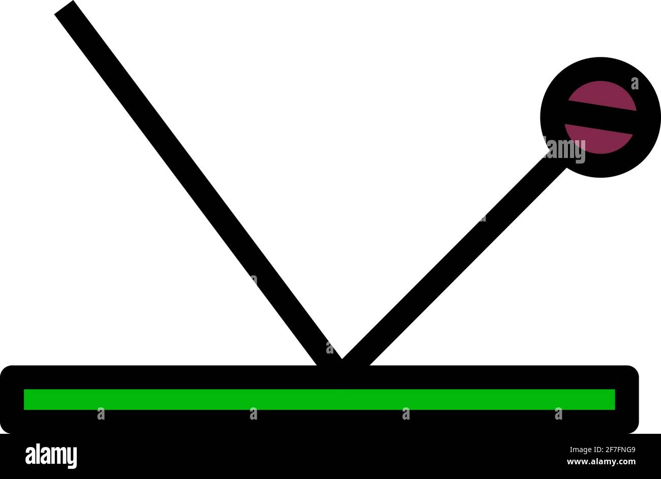 Cricket Ball Trajectory Icon. Editable Bold Outline With Color Fill ...