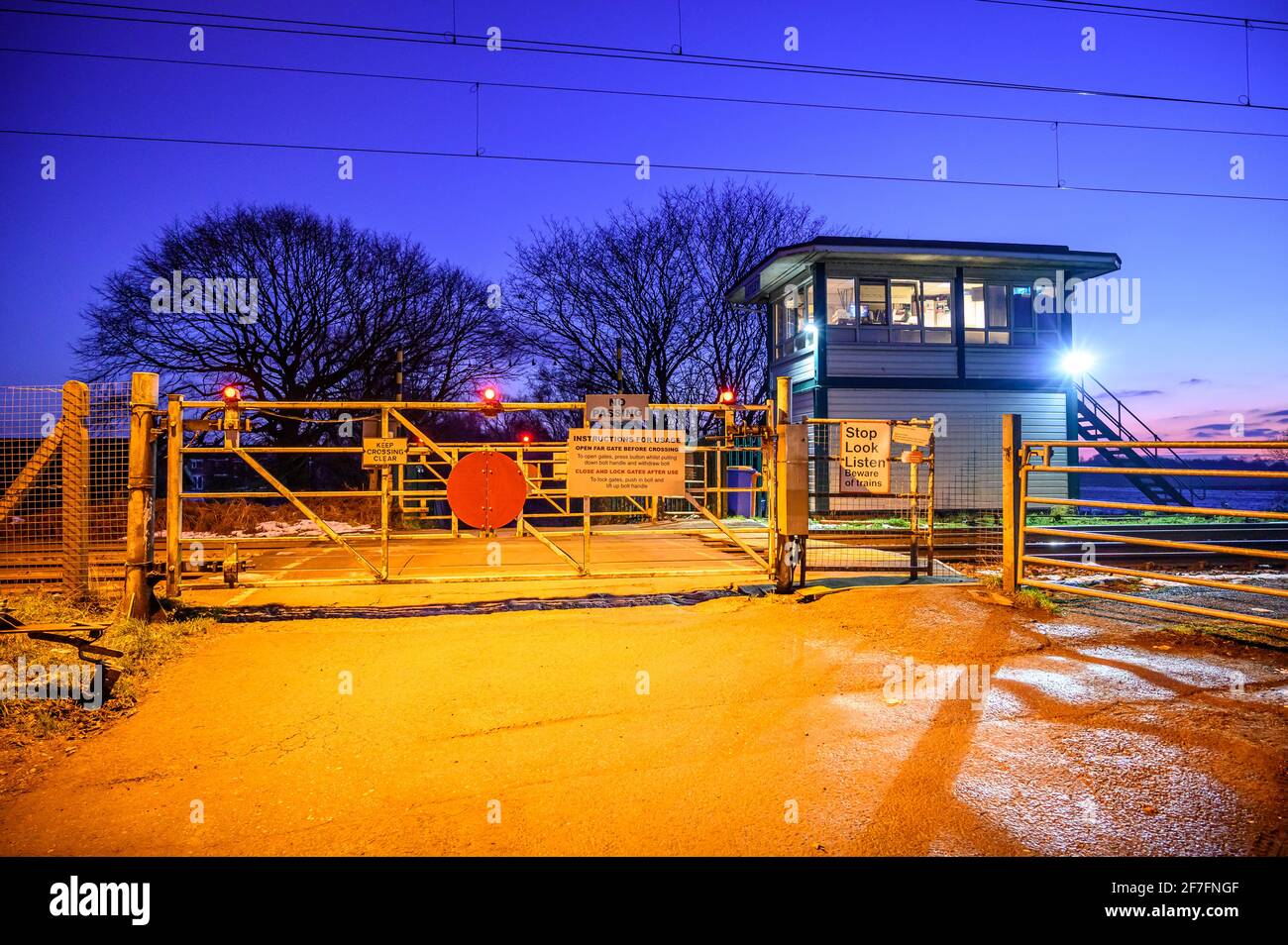 Signal Box - Chat Moss wetlands, Irlam, Salford, Manchester Stock Photo ...