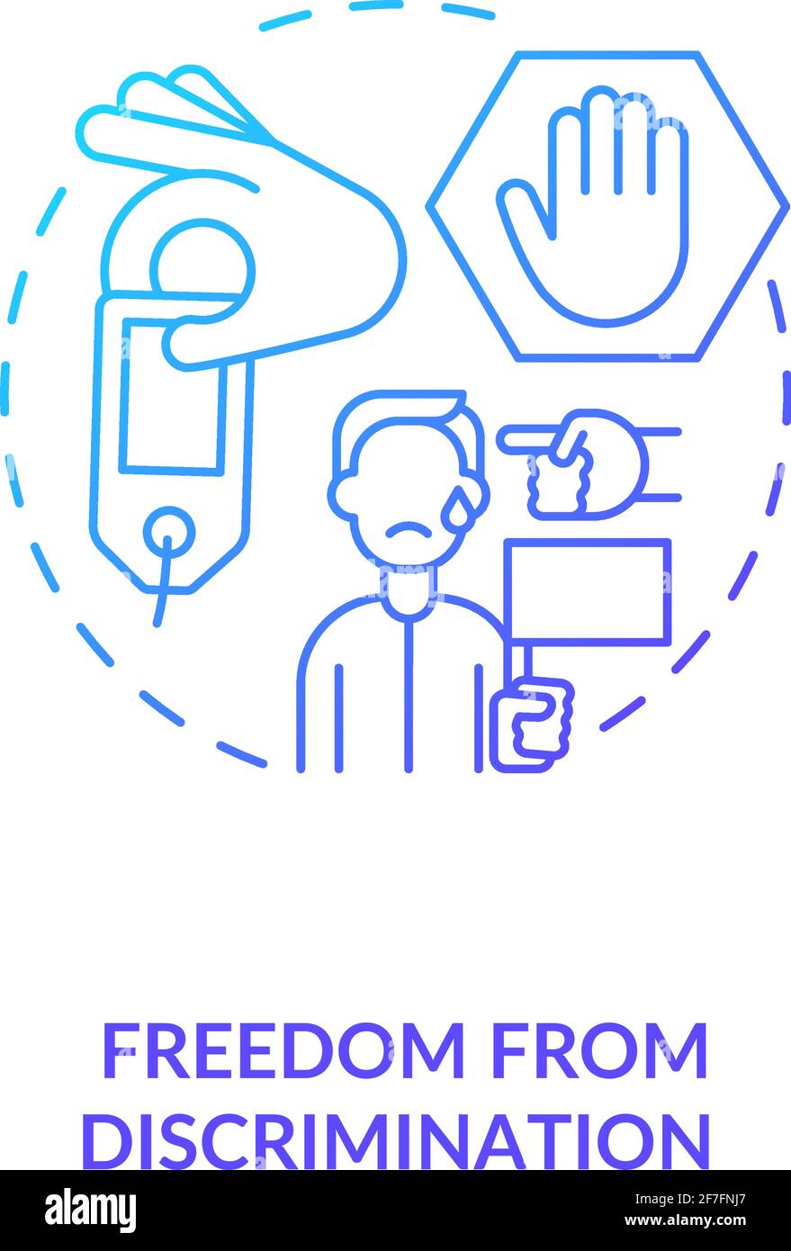 Freedom from discrimination blue gradient concept icon Stock Vector ...