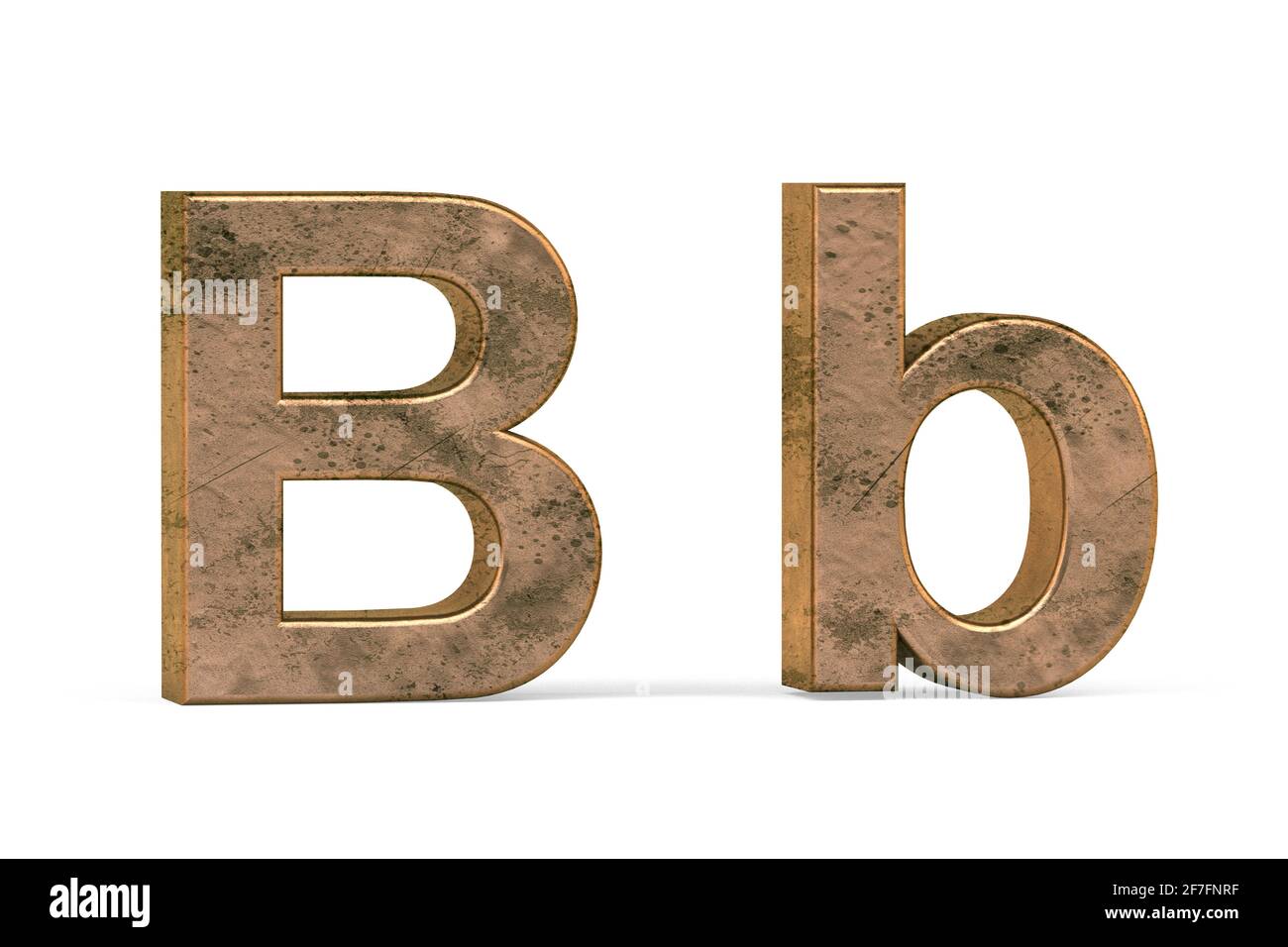 Brass 3D alphabet - three dimensional uppercase and lowercase letter ...