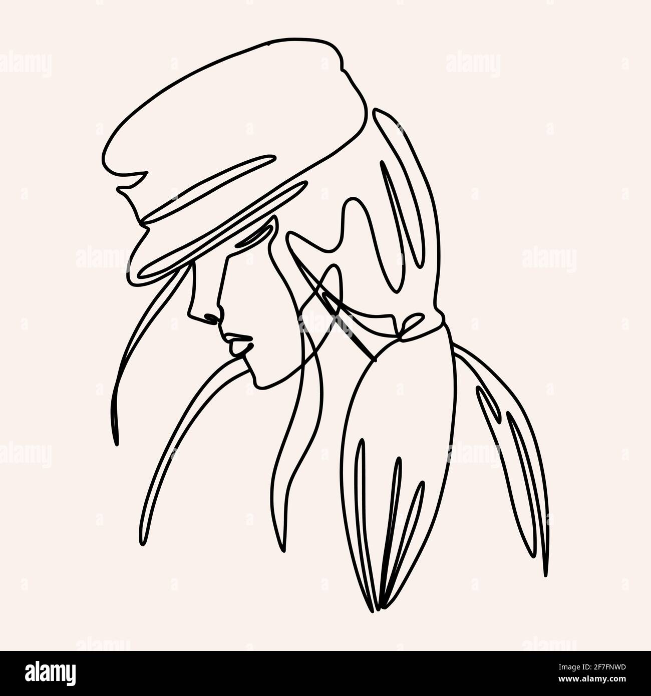 Lady Line Drawing High Resolution Stock Photography and Images - Alamy